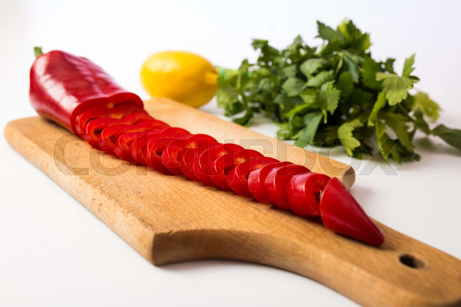 shredded bell pepper for salad | Stock image | Colourbox