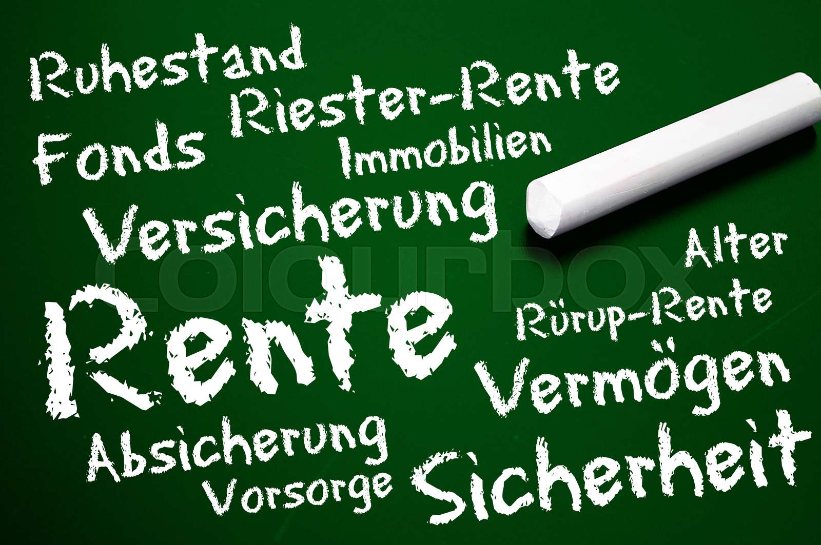 Tafel mit Rente | Stock Bild | Colourbox