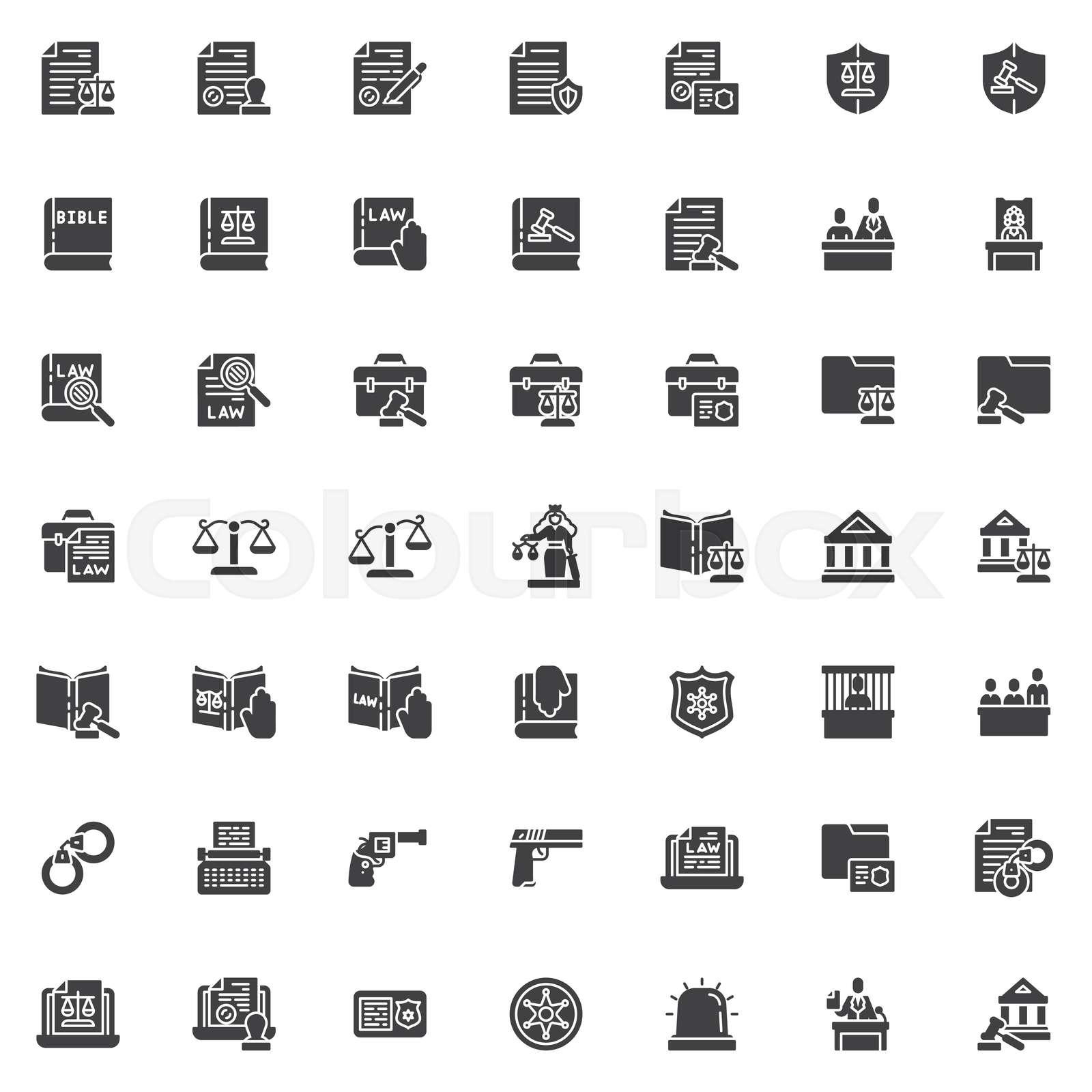 Law and justice vector icons set | Stock vector | Colourbox