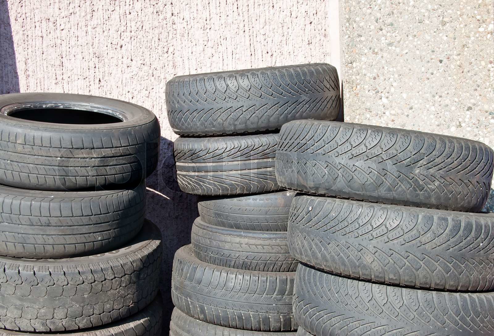Old car wheels. | Stock image | Colourbox