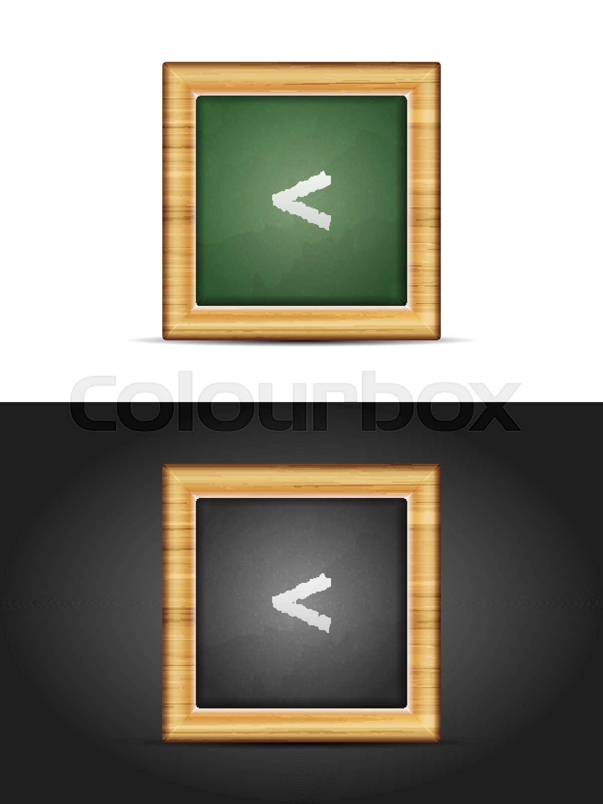 Less than sign on chalkboard | Stock vector | Colourbox