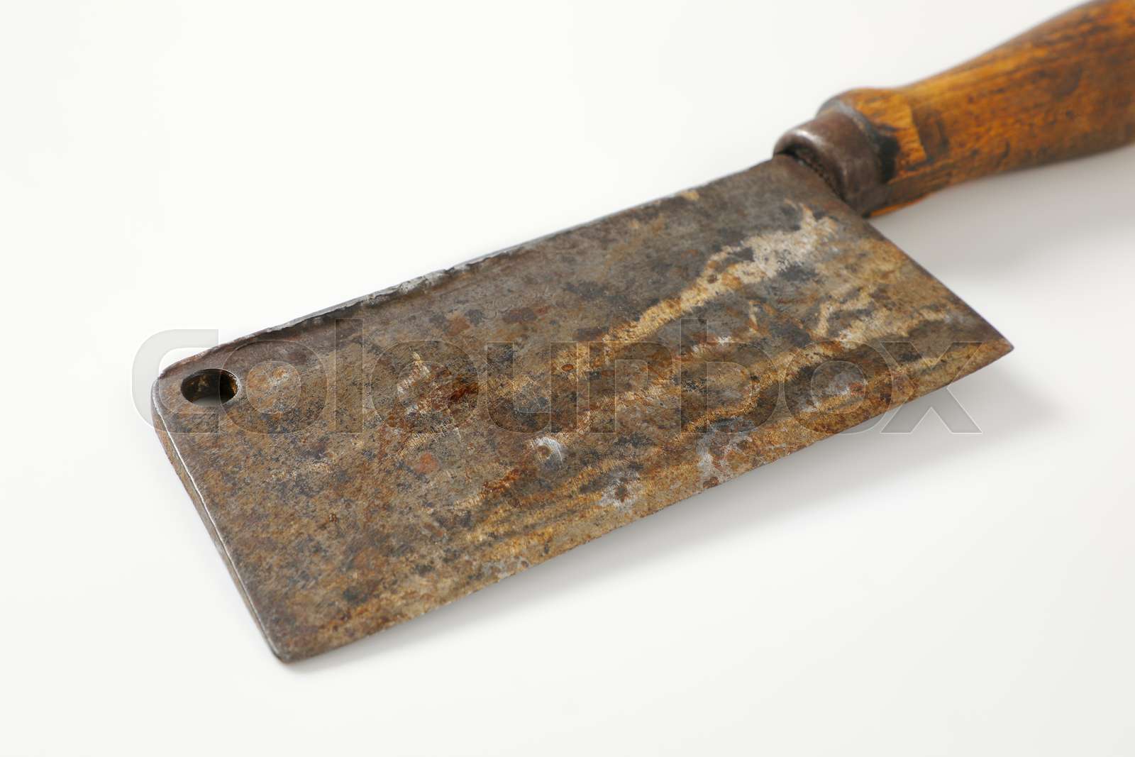 Old wood-handled meat cleaver | Stock image | Colourbox