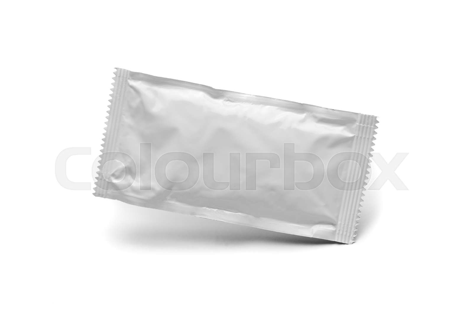 Blank White Condiment Packet Floating Isolated on White Background ...