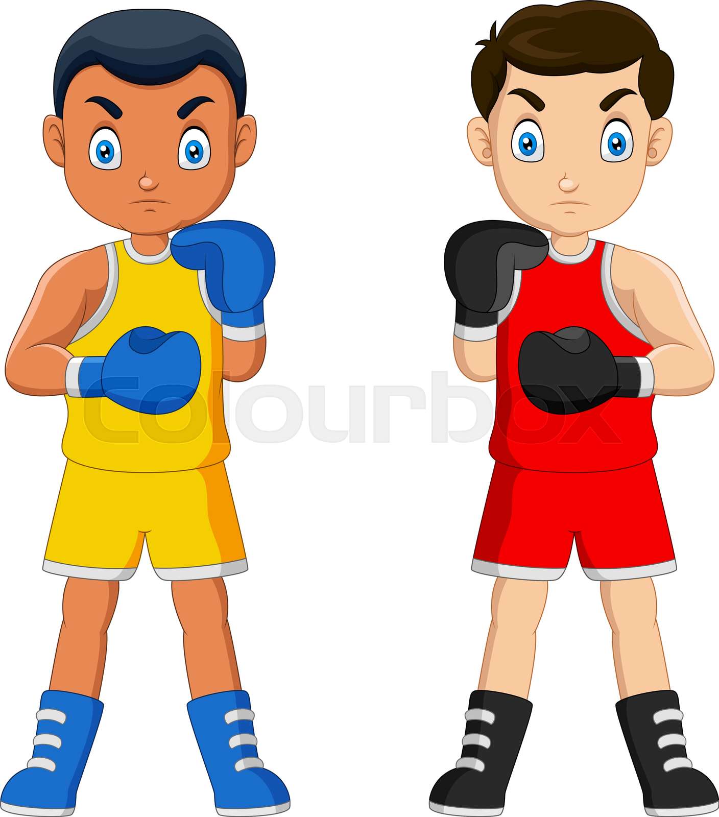 Cartoon boy ready to box | Stock vector | Colourbox