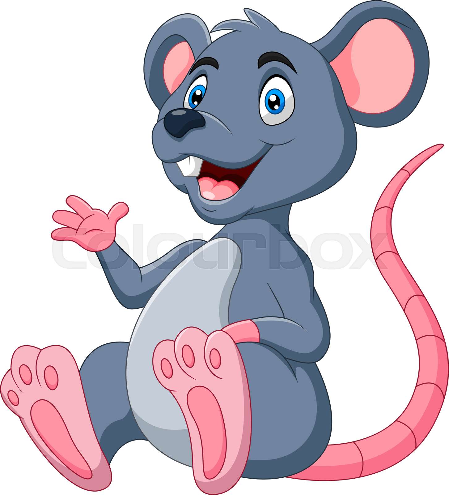 Cartoon funny mouse a smile | Stock vector | Colourbox