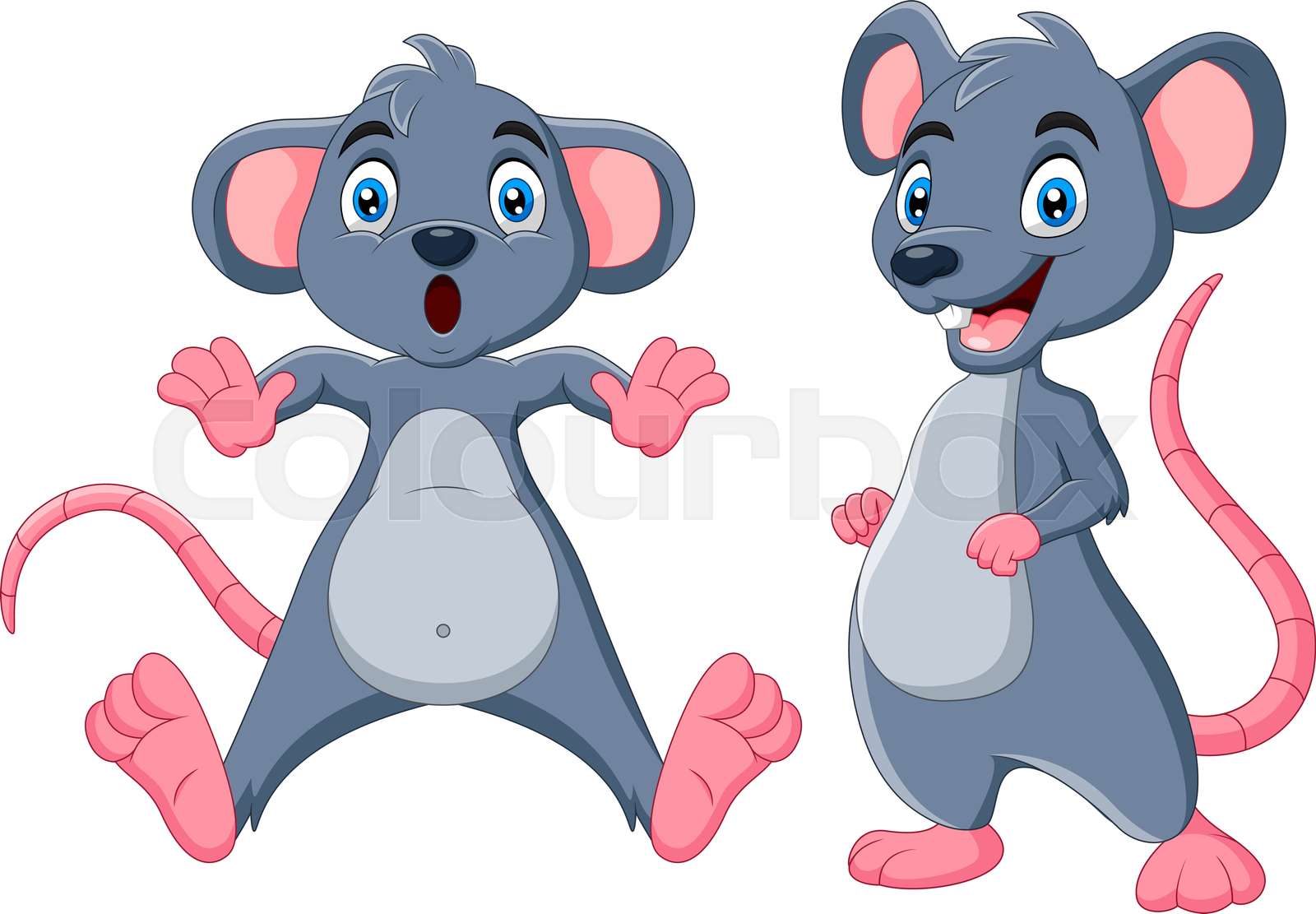 Collection Cartoon funny mouse standing | Stock vector | Colourbox