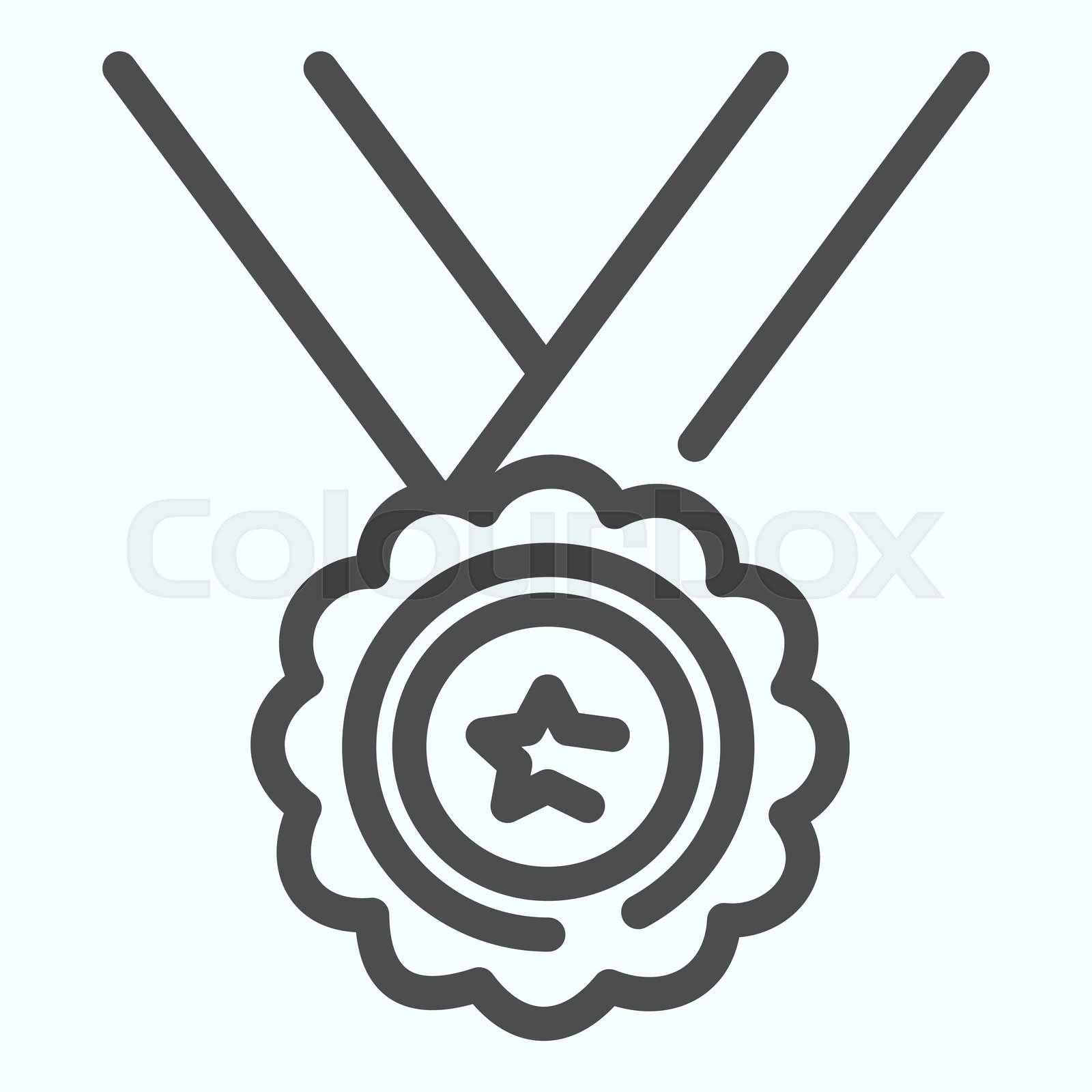Medal with ribbon line icon. Award vector illustration isolated on ...