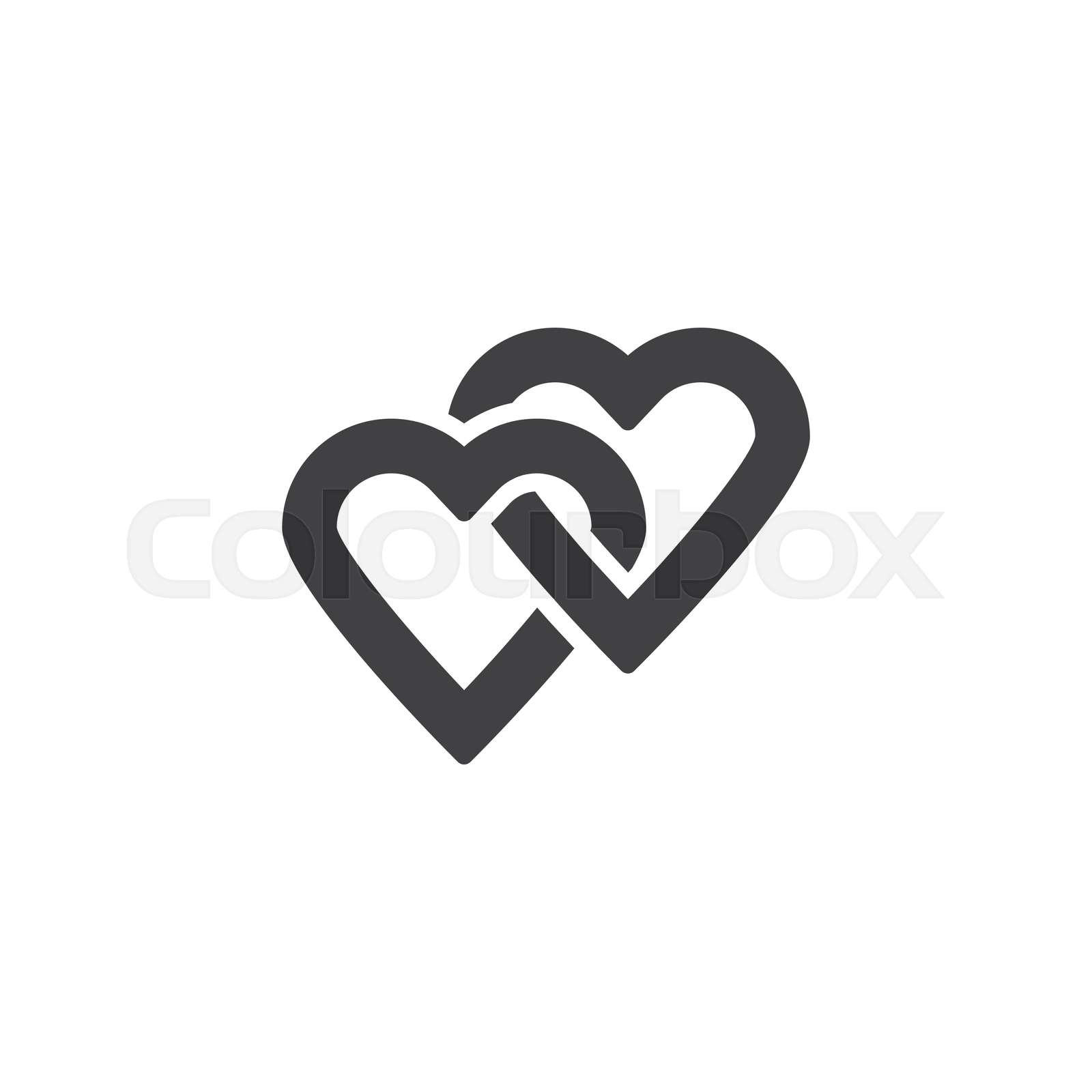 Two Linked Hearts vector icon | Stock vector | Colourbox