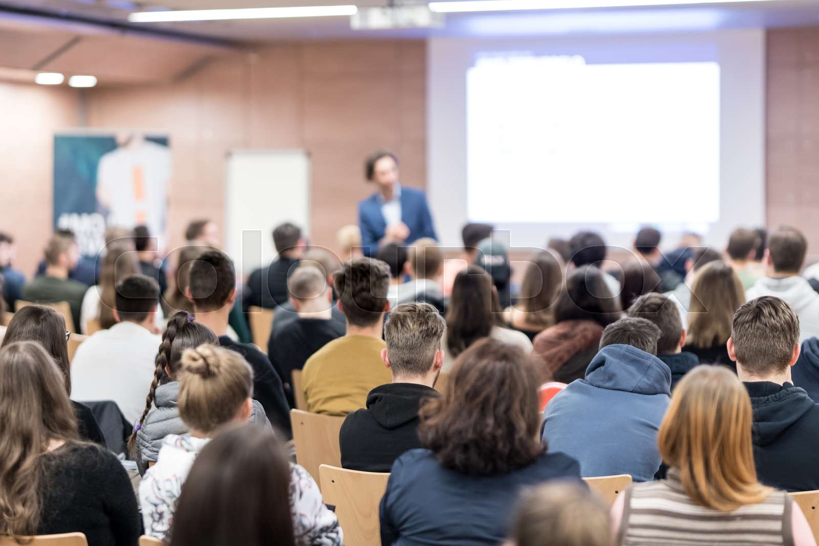 Business speaker giving a talk at business conference event. | Stock ...