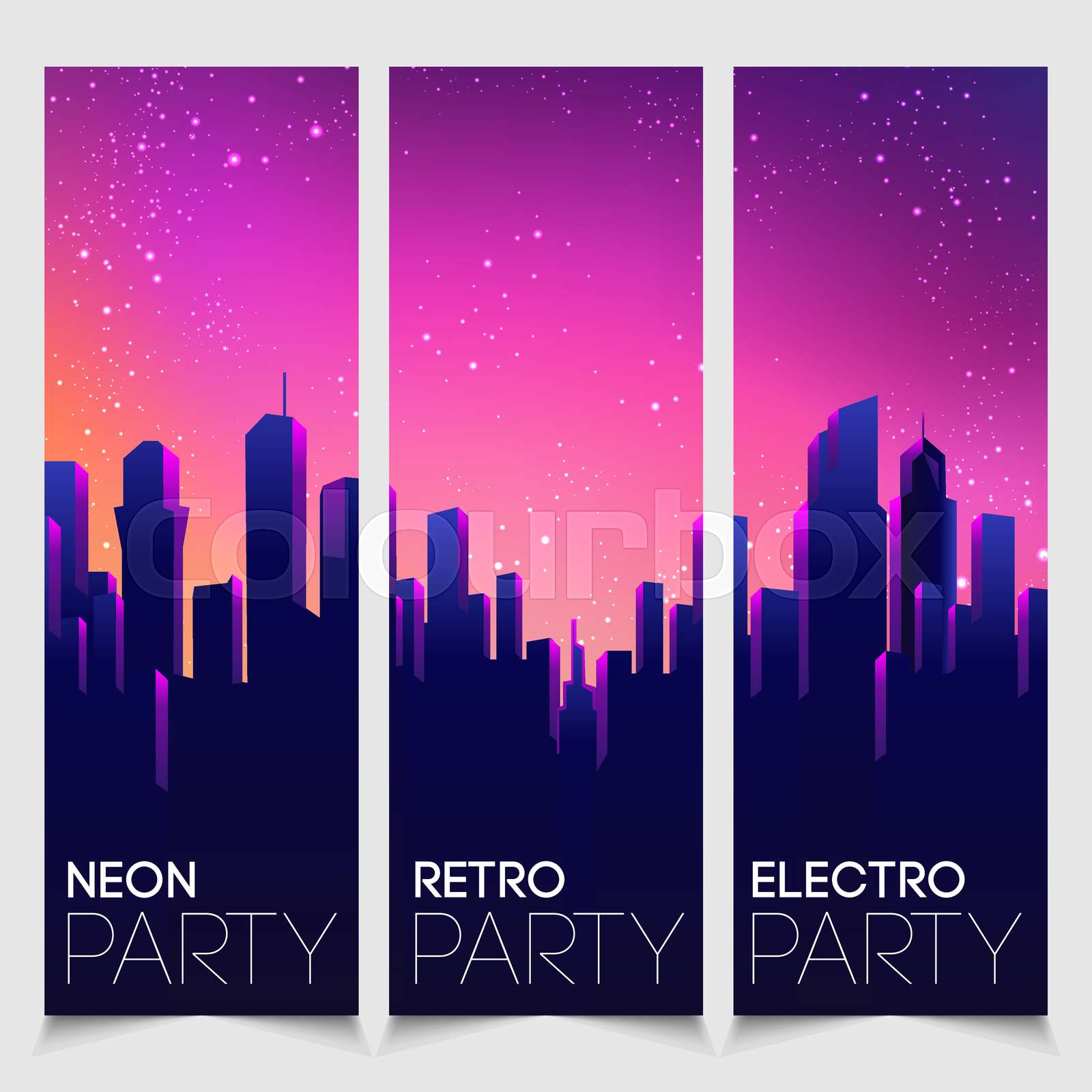 Rave party Flyer design template in 1980s style. Retro Futurism. Vector ...