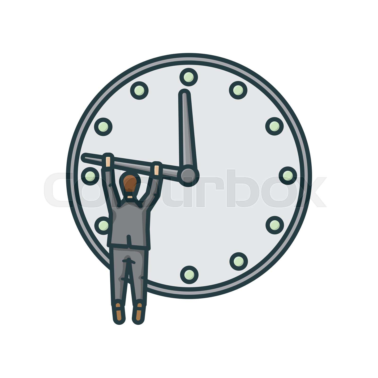 Businessman turning back time on clock vector illustration | Stock ...