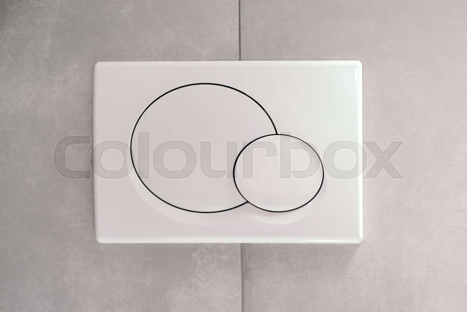 Economic toilet flush press with two separate buttons. | Stock image ... Economic toilet flush press with two separate buttons. | Stock image ...