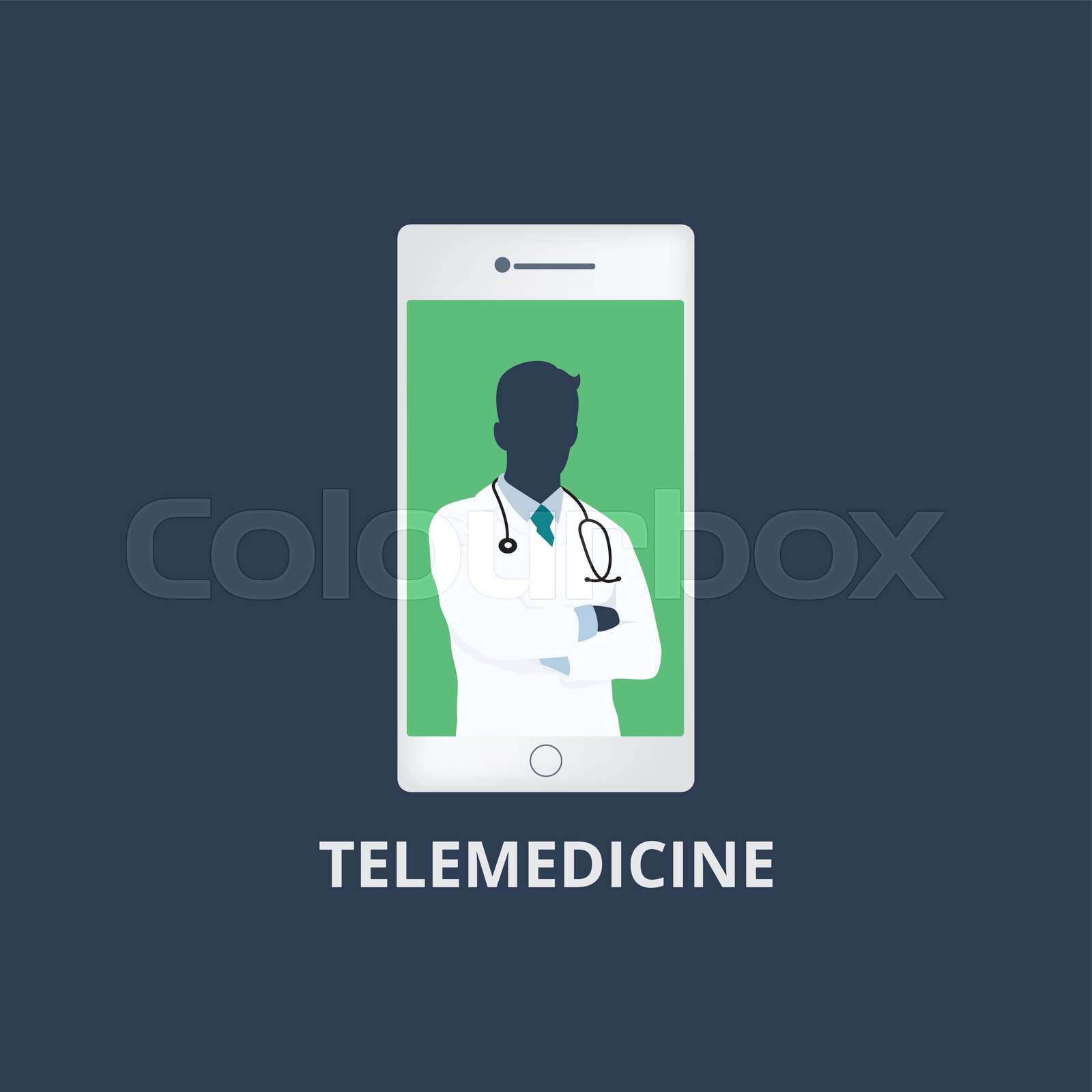 Telemedicine icon logo vector, Doctor online concept sign | Stock ...