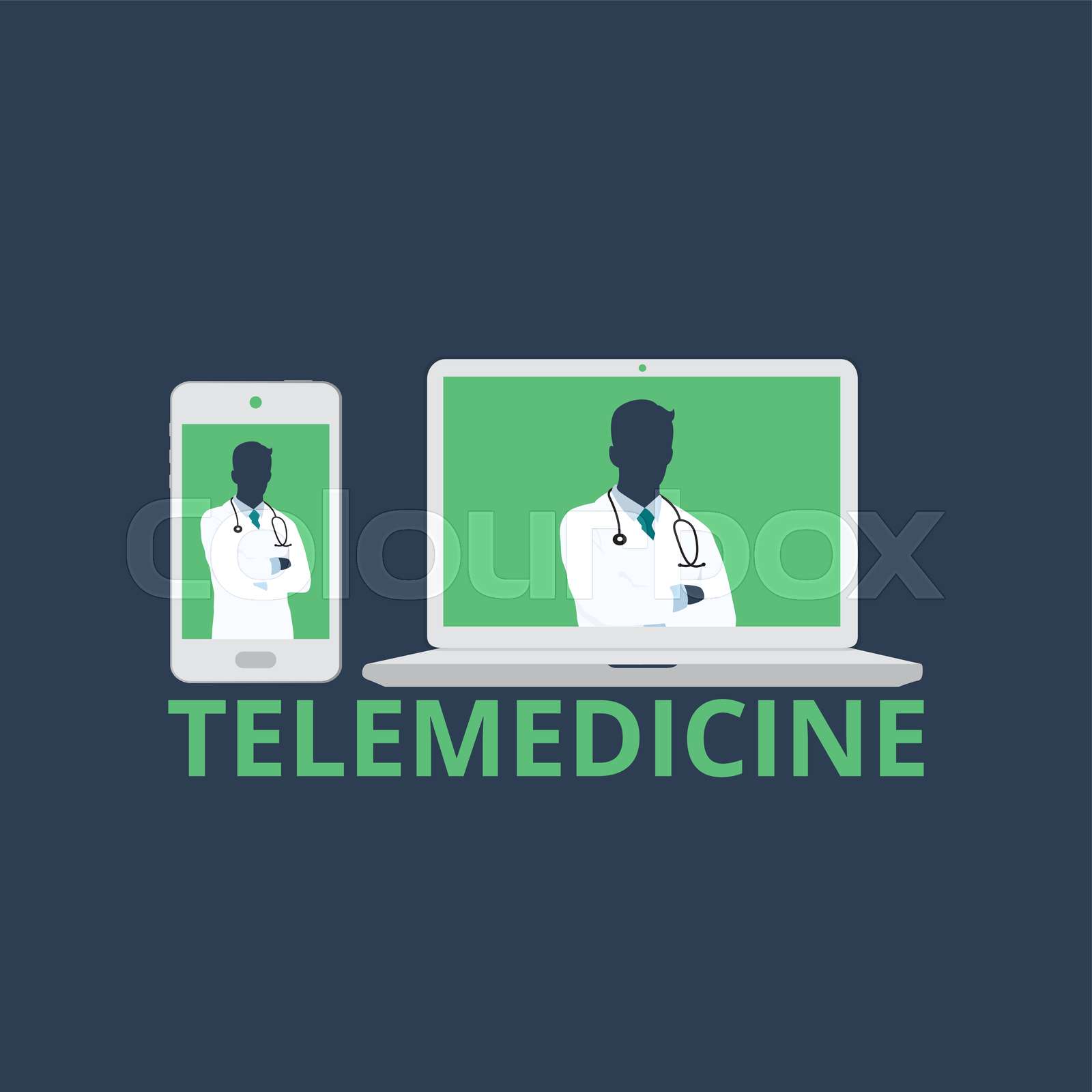 Telemedicine icon logo vector, Doctor online concept sign | Stock ...