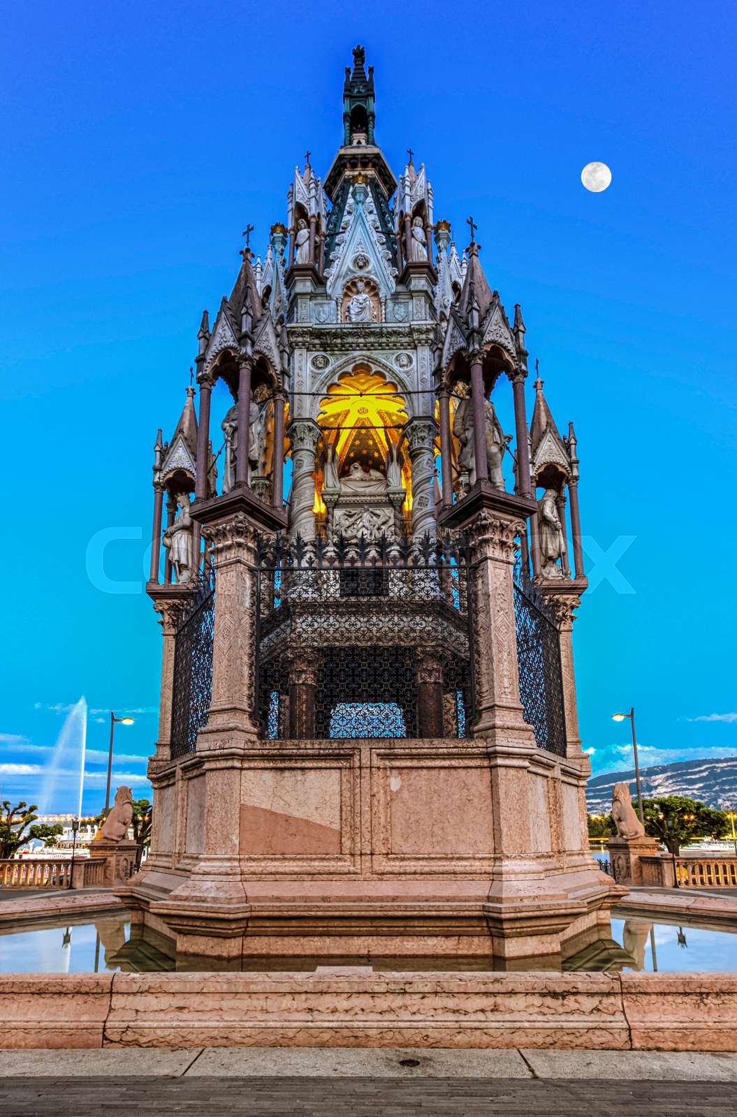 Brunswick monument and fountain, Geneva, Switzerland, HDR | Stock image ...