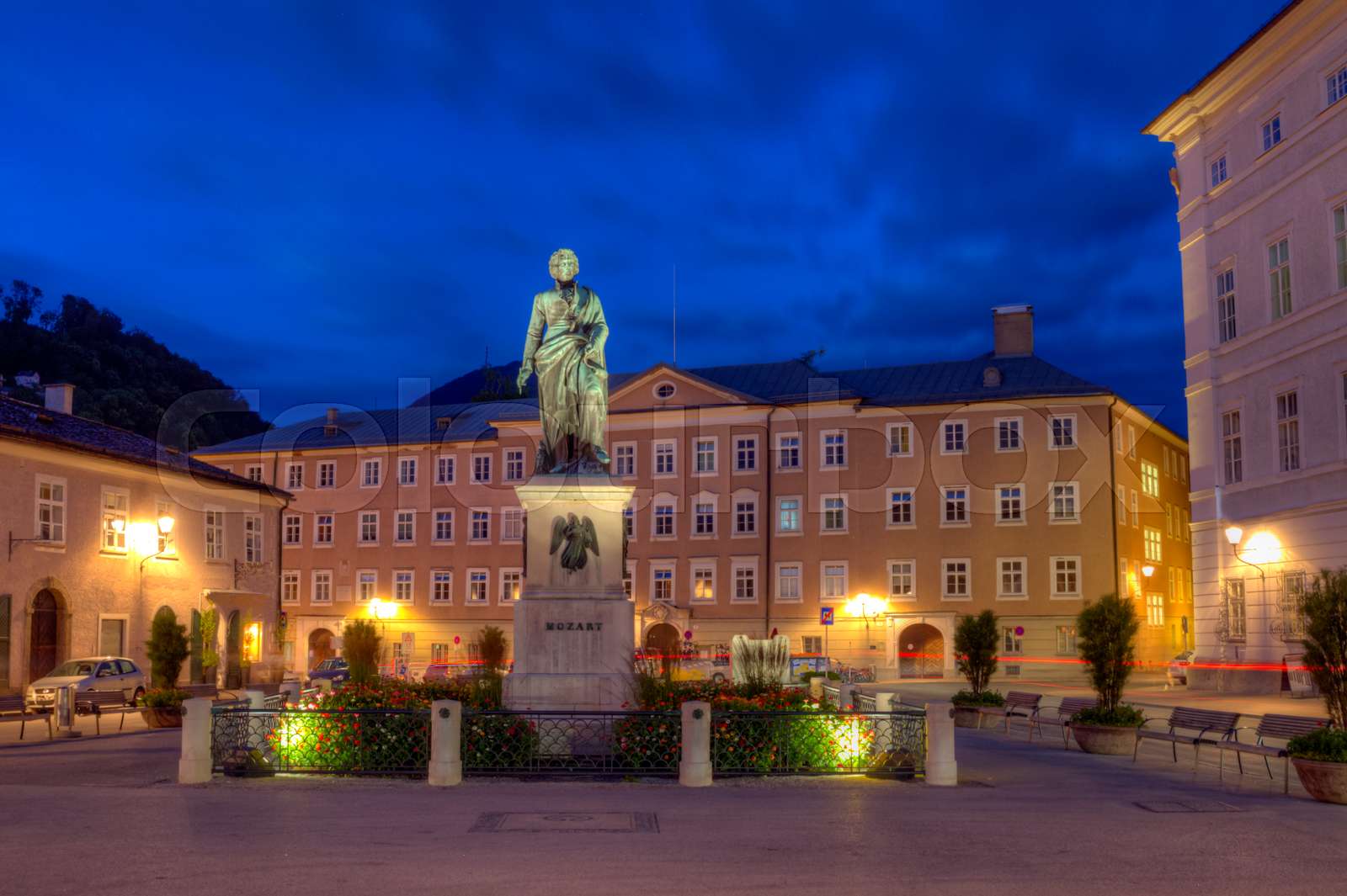 Mozart statue in Mozartplatz, Salzburg, Austria | Stock image | Colourbox