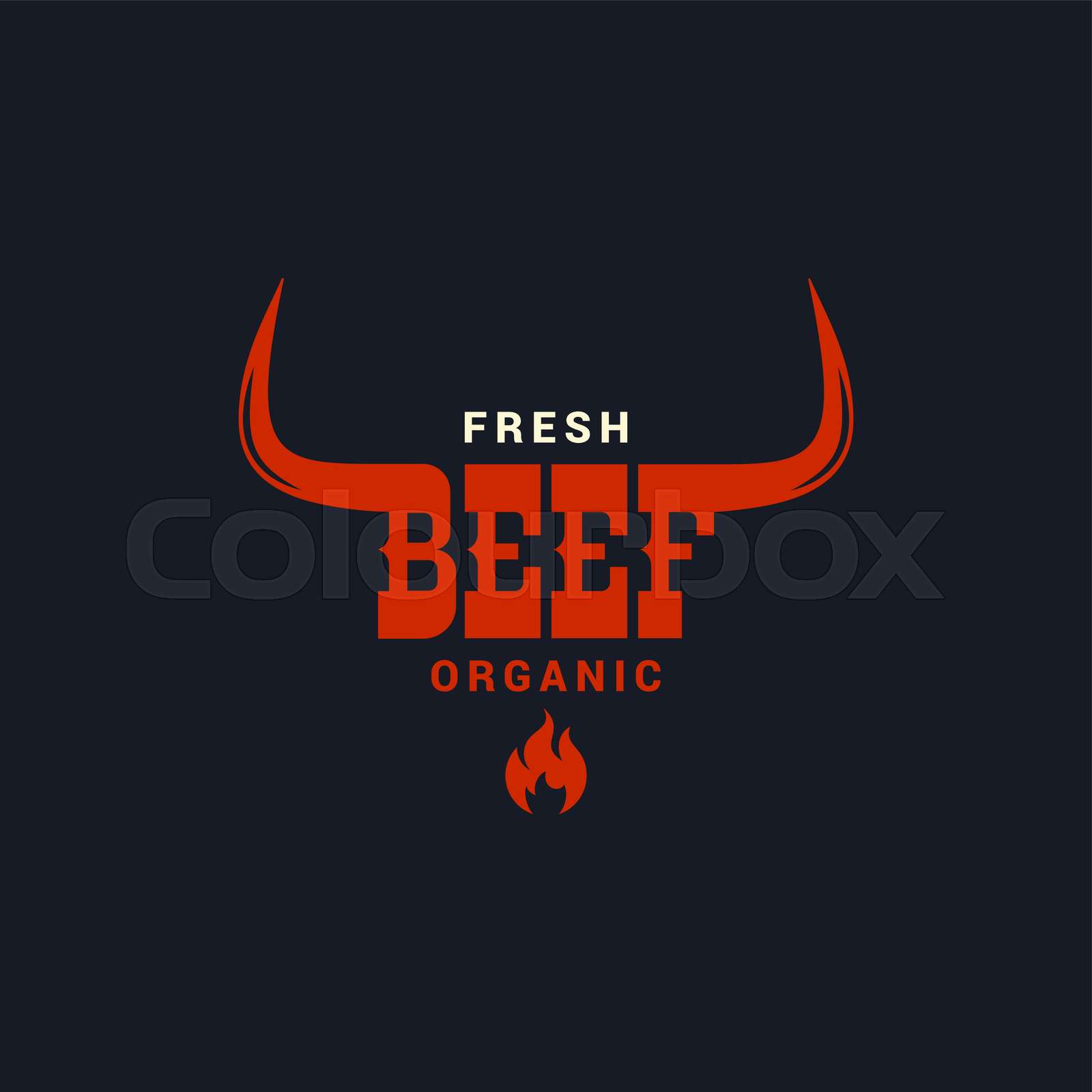 Beef bull logo. Steak grilled and bbq meats logo | Stock vector | Colourbox