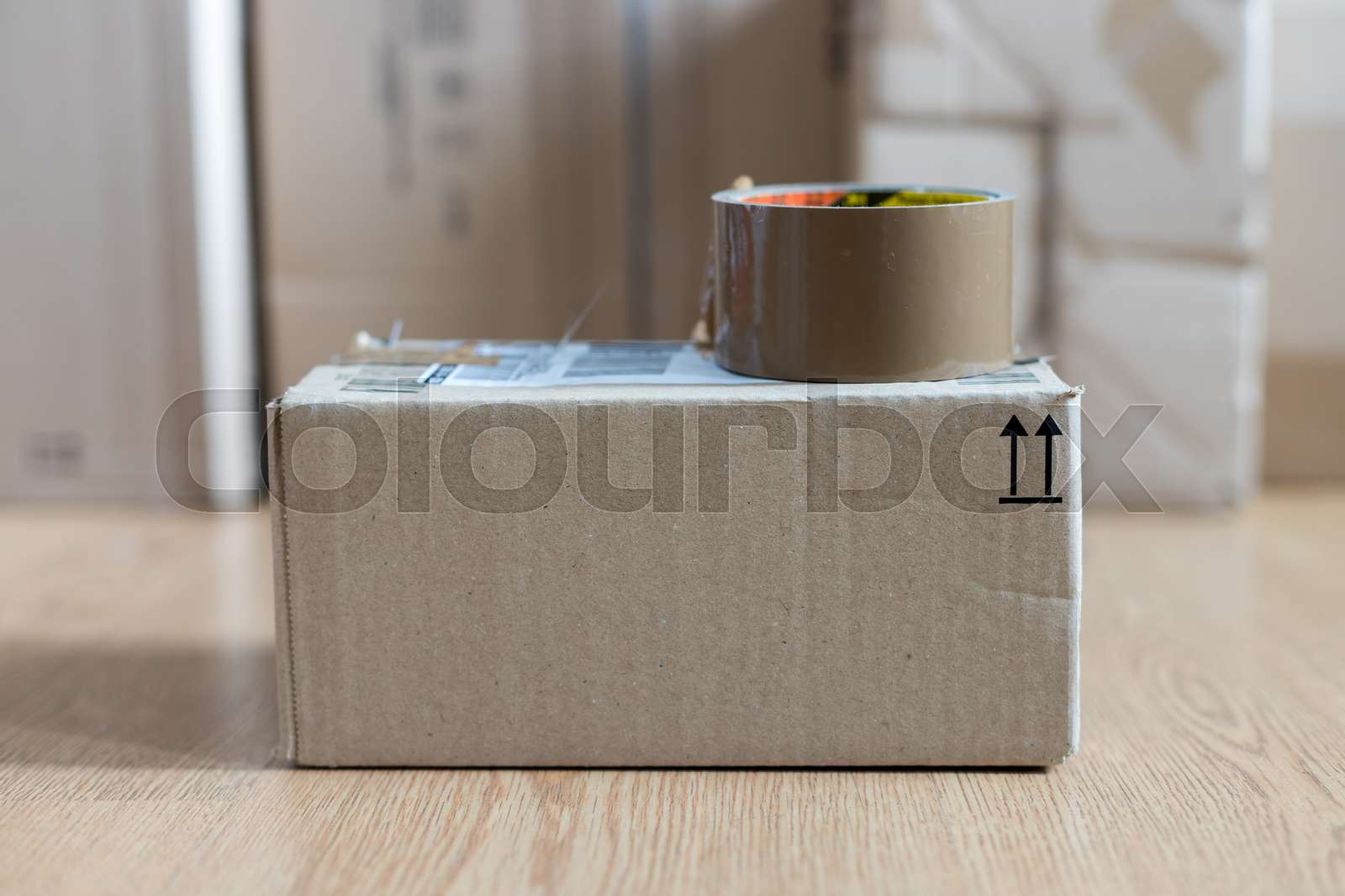 Cardboard box package, shipping concept: Preparing for delivery | Stock ...