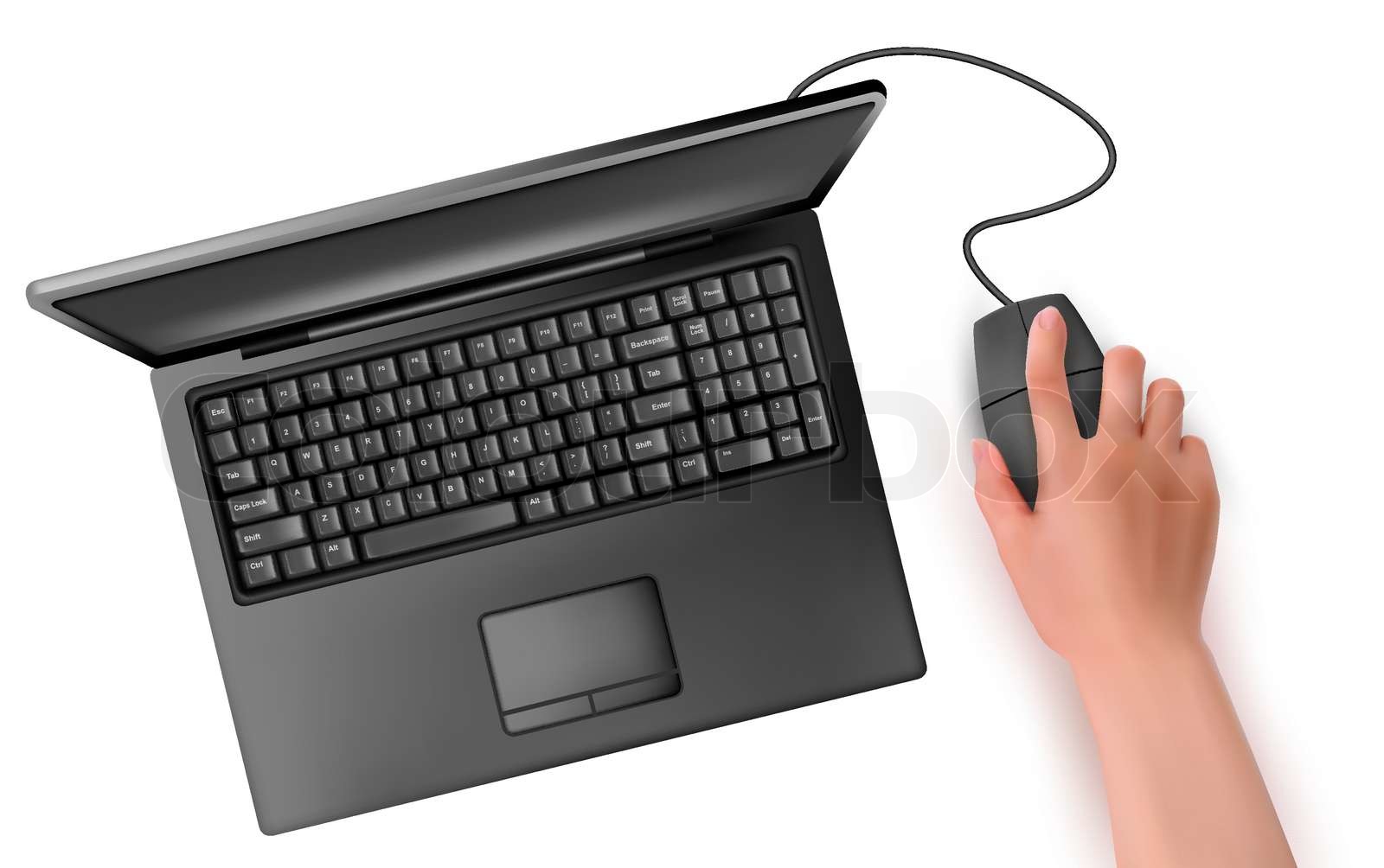 computer, mus, hånd | Stock vektor | Colourbox