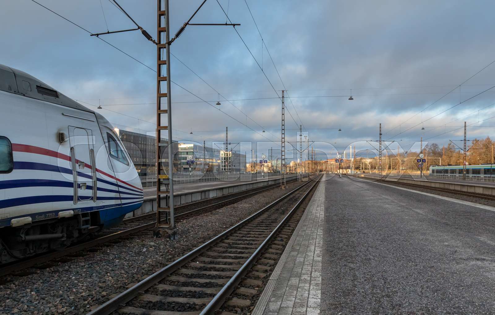 Landing stage by a railway station | Stock image | Colourbox