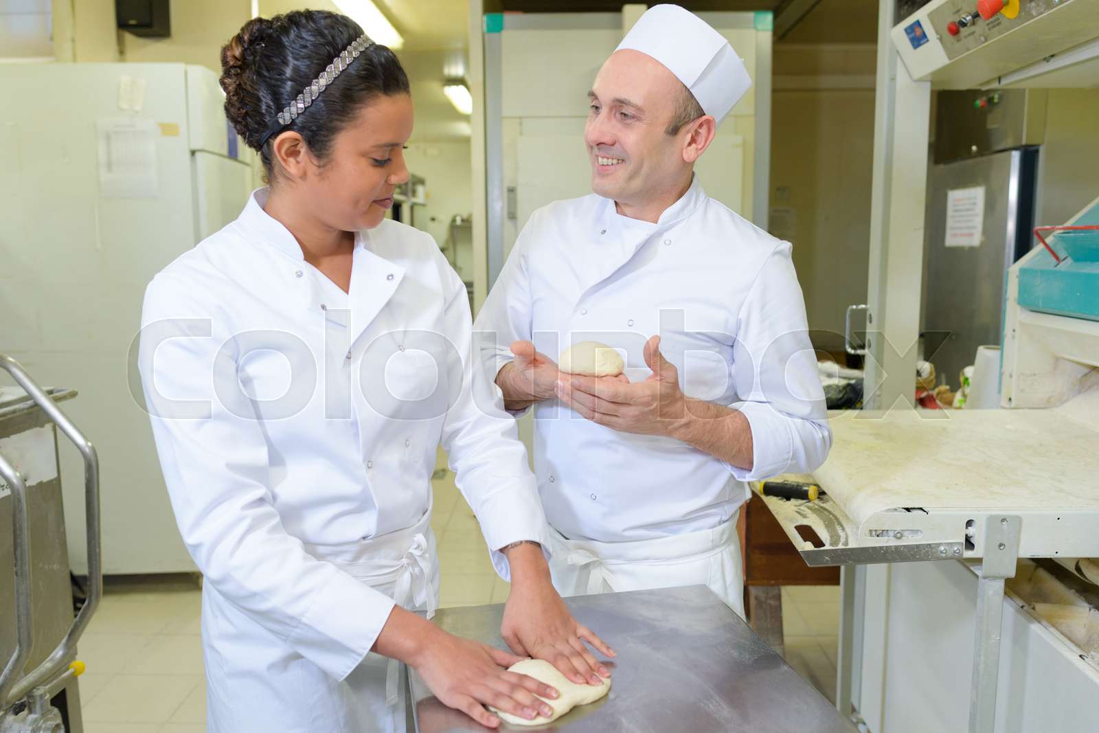 happy of a couple of chefs talking | Stock image | Colourbox