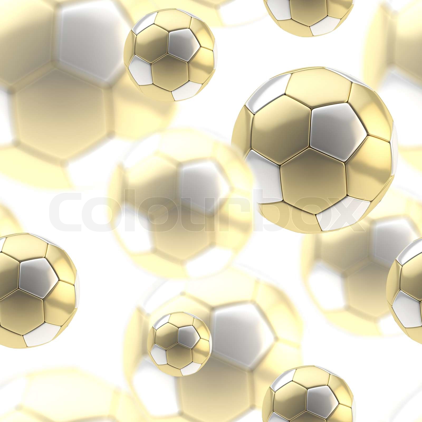 Goldener Fußball Ball nahtlose Hintergrund | Stock Bild | Colourbox