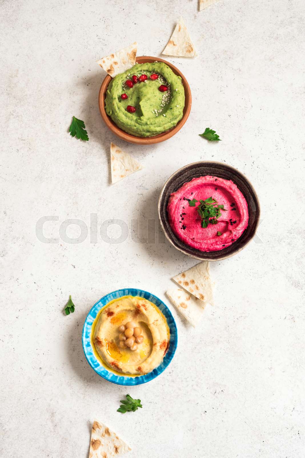 Colorful Hummus Set | Stock image | Colourbox