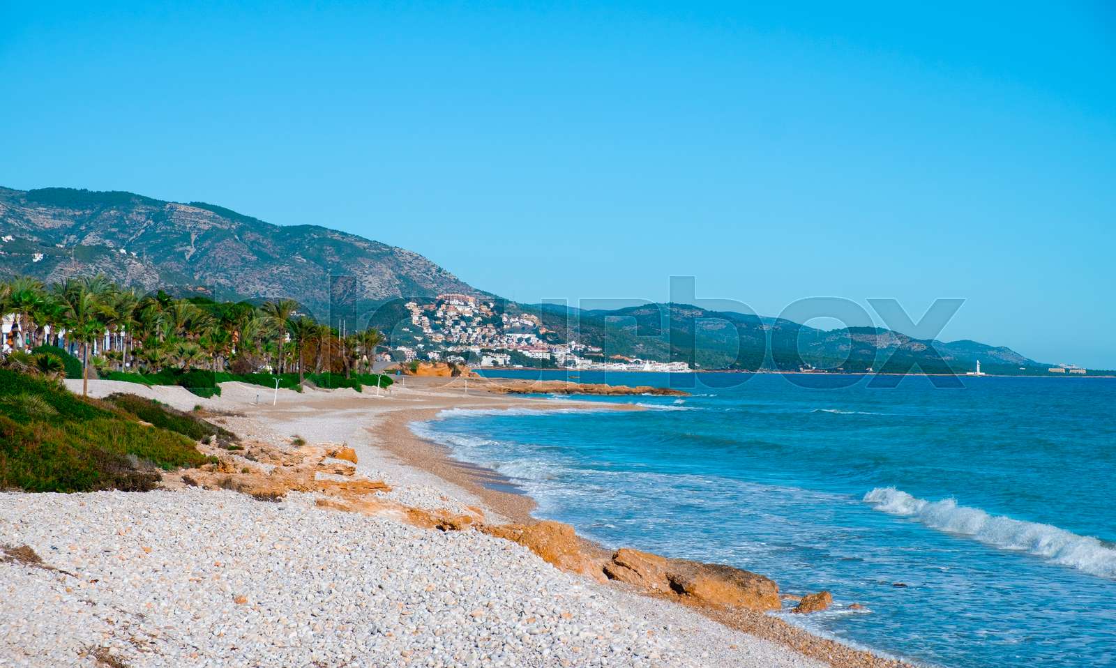 Tres Playas beach in Alcossebre, Spain | Stock image | Colourbox