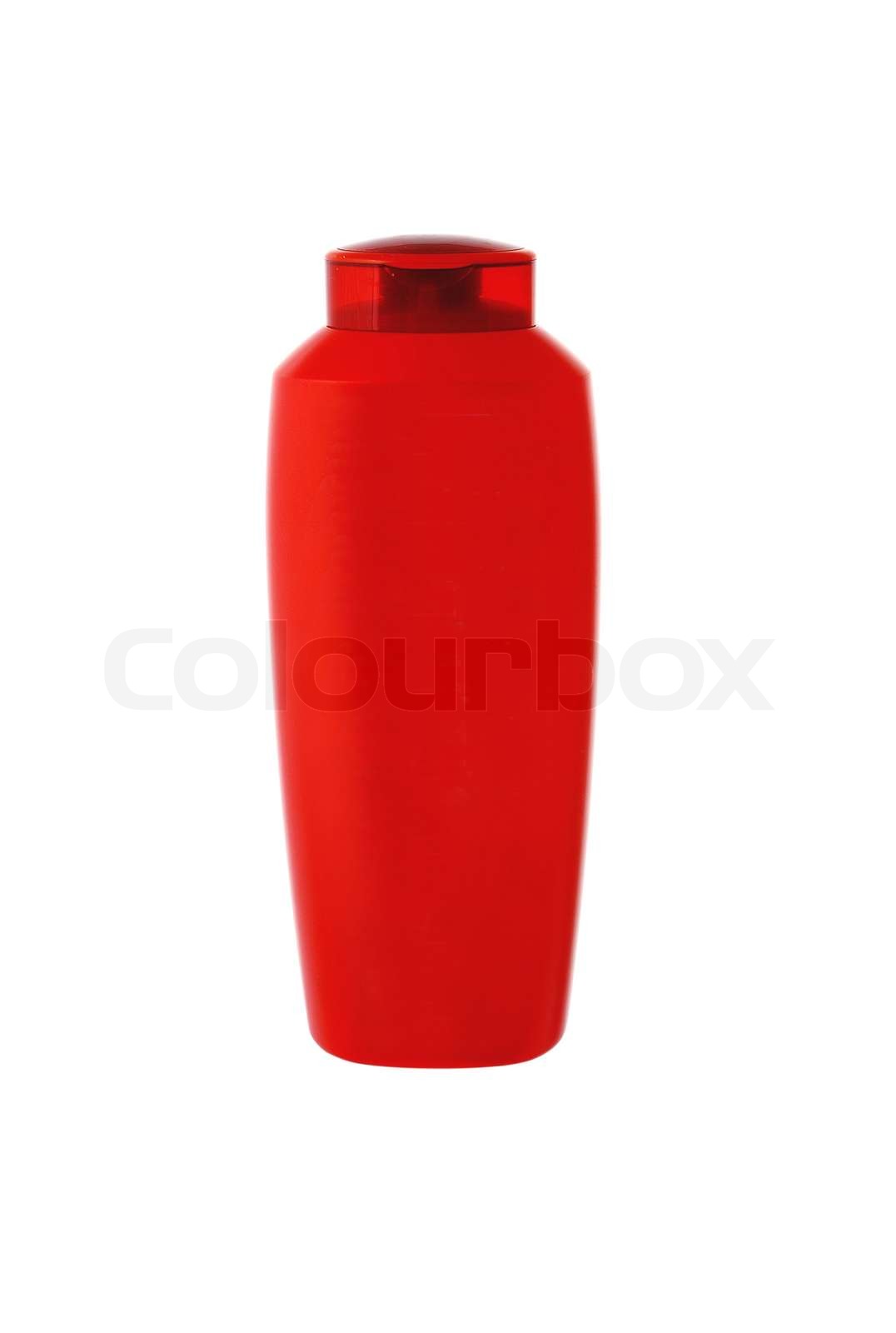 Red shampoo bottle isolated on white | Stock image | Colourbox