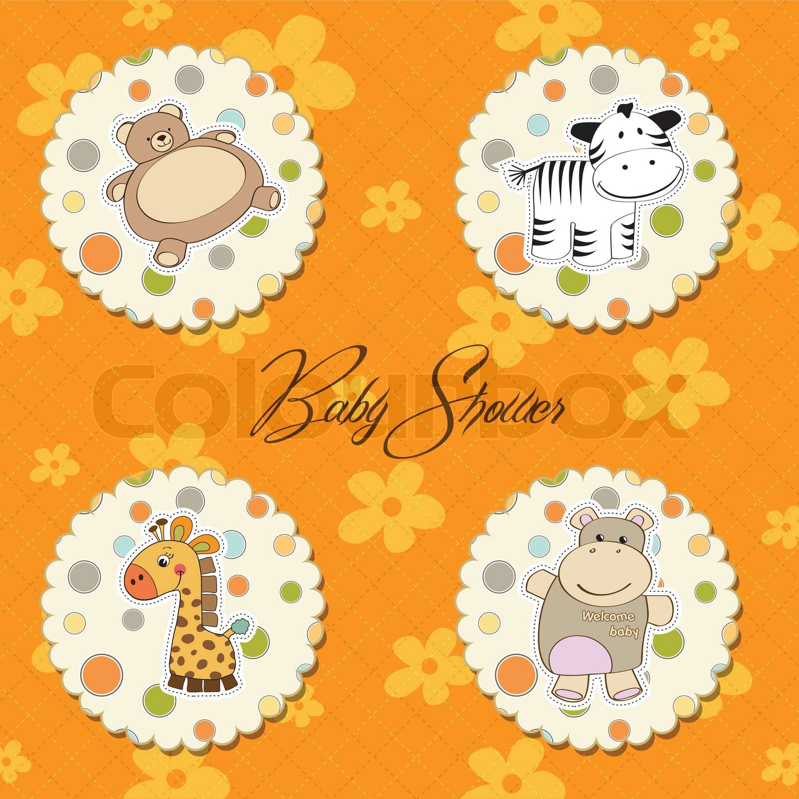 baby, tegneserie, flodhest | Stock vektor | Colourbox