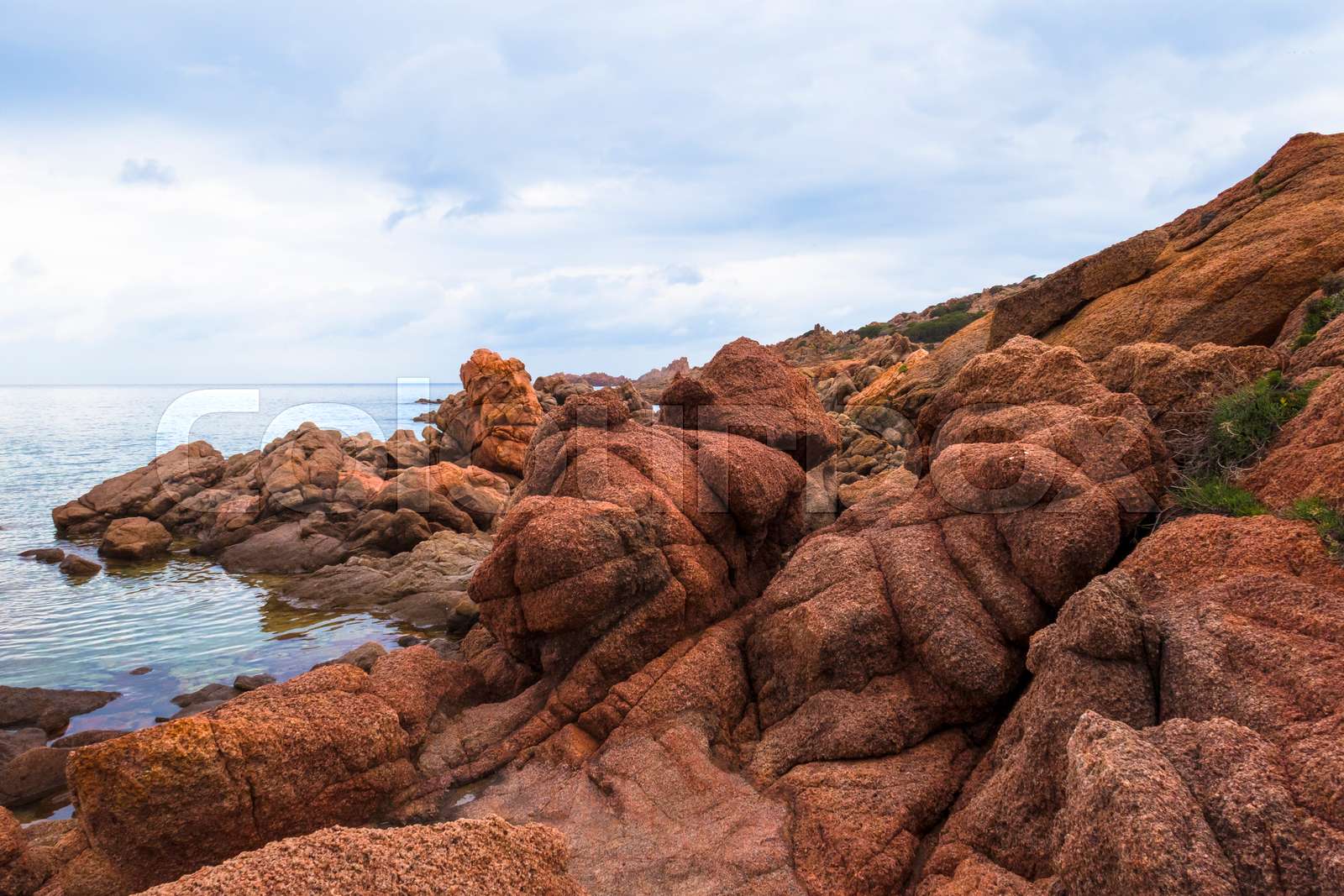 red rocks on Sardinia near the village Isola Rossa | Stock image ...