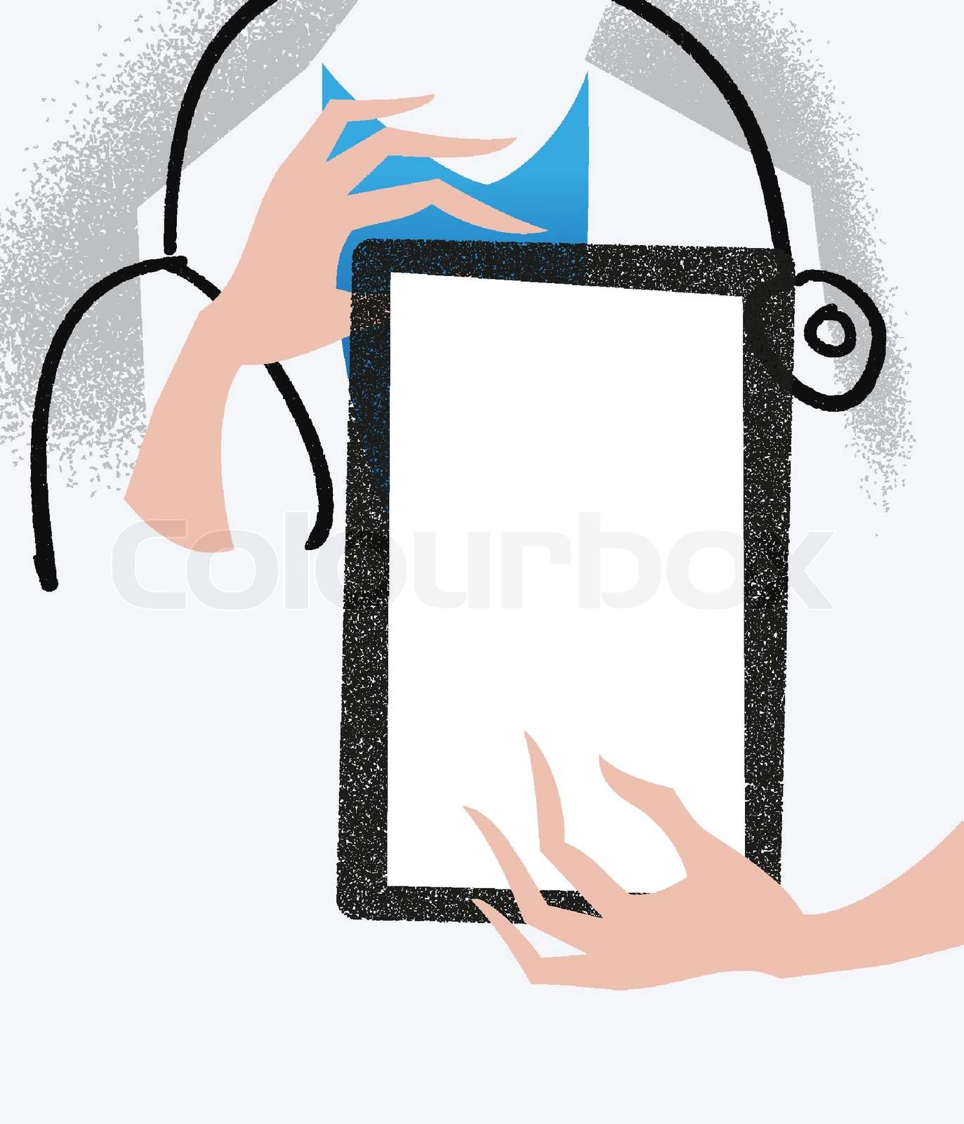 Doctor holding a tablet Medical illustration | Stock vector | Colourbox