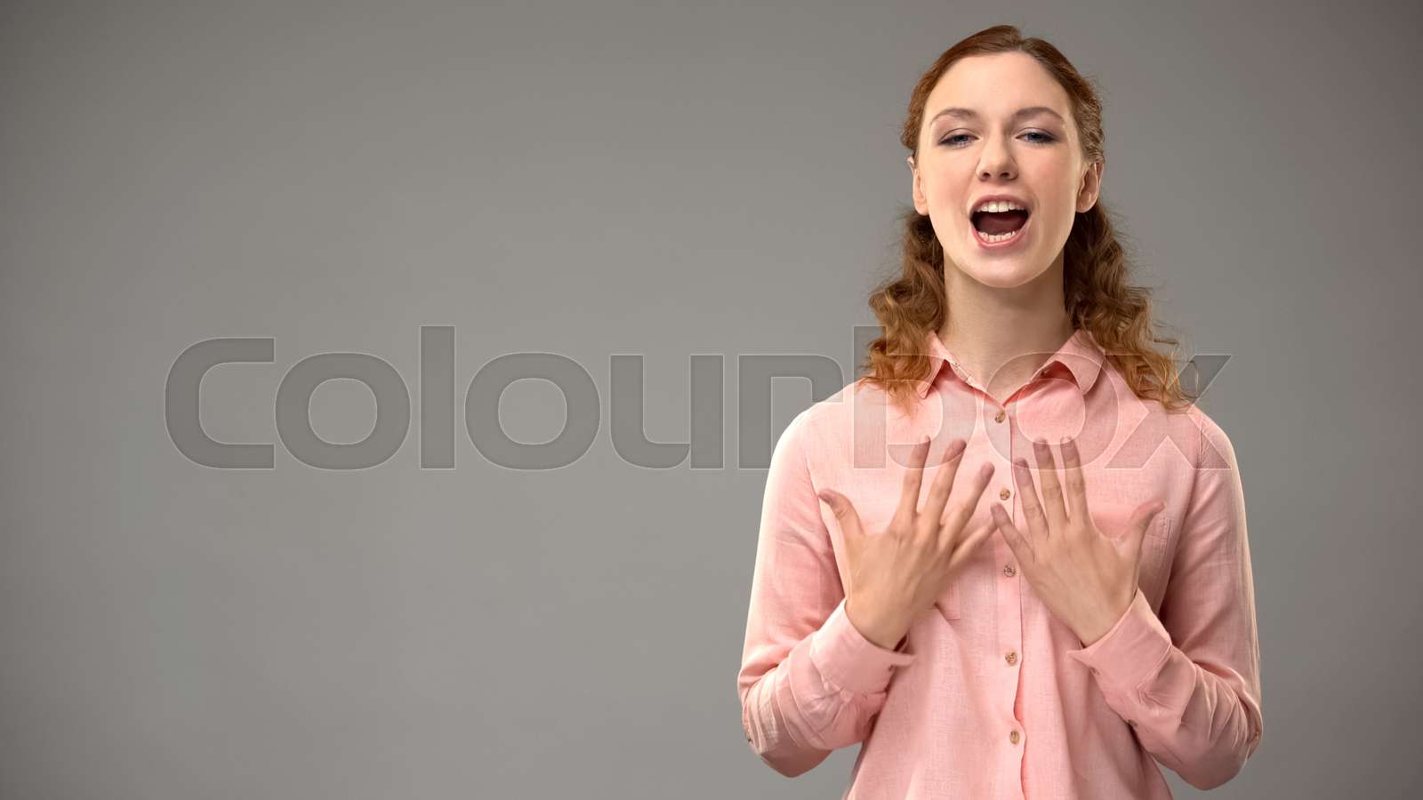 Lady saying inspiration in sign language, teacher showing words in asl ...