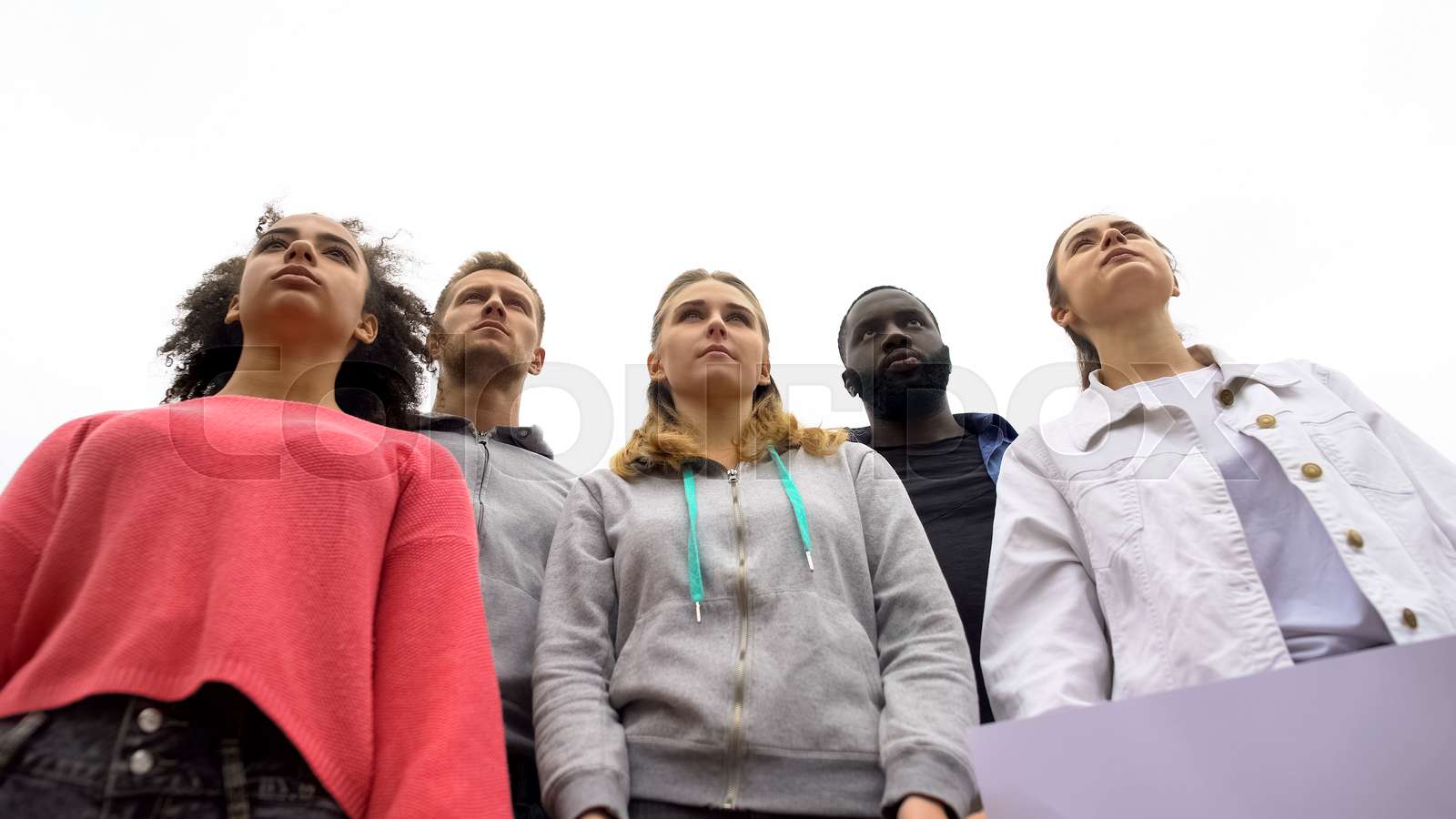 Serious crowd of activists preparing for protest, fighting for human ...
