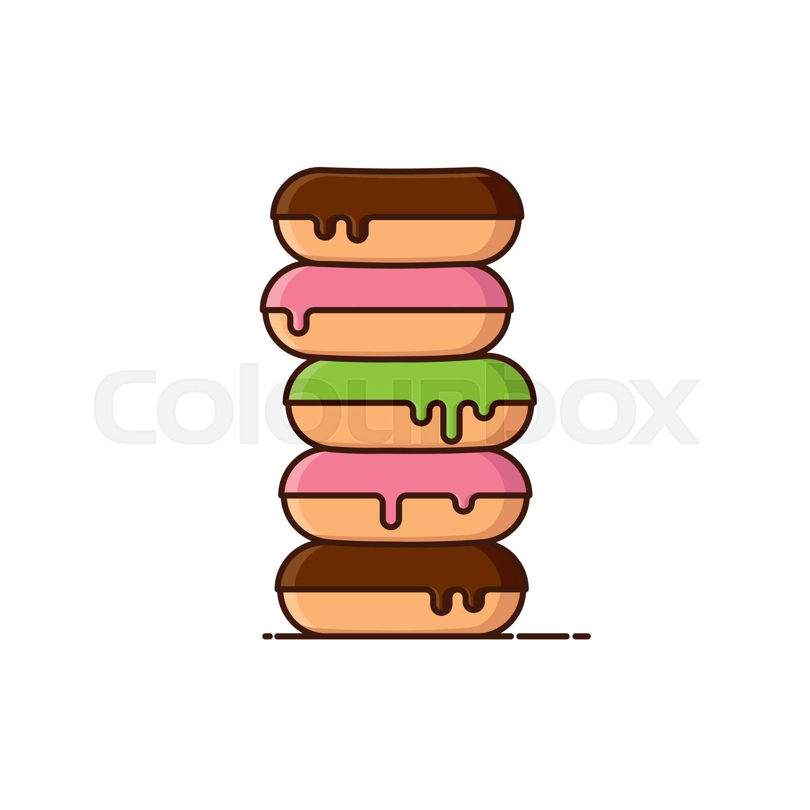 Stack of donuts isolated vector illustration | Stock vector | Colourbox