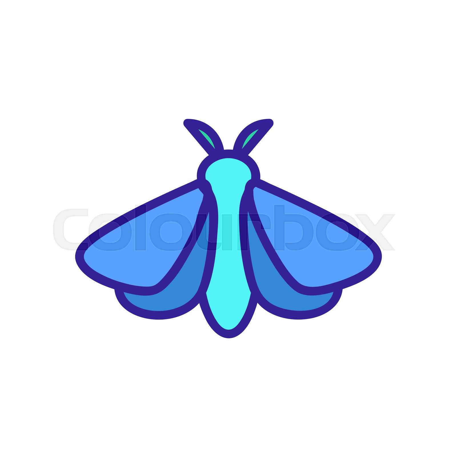 Moth icon vector. Isolated contour symbol illustration | Stock vector ...