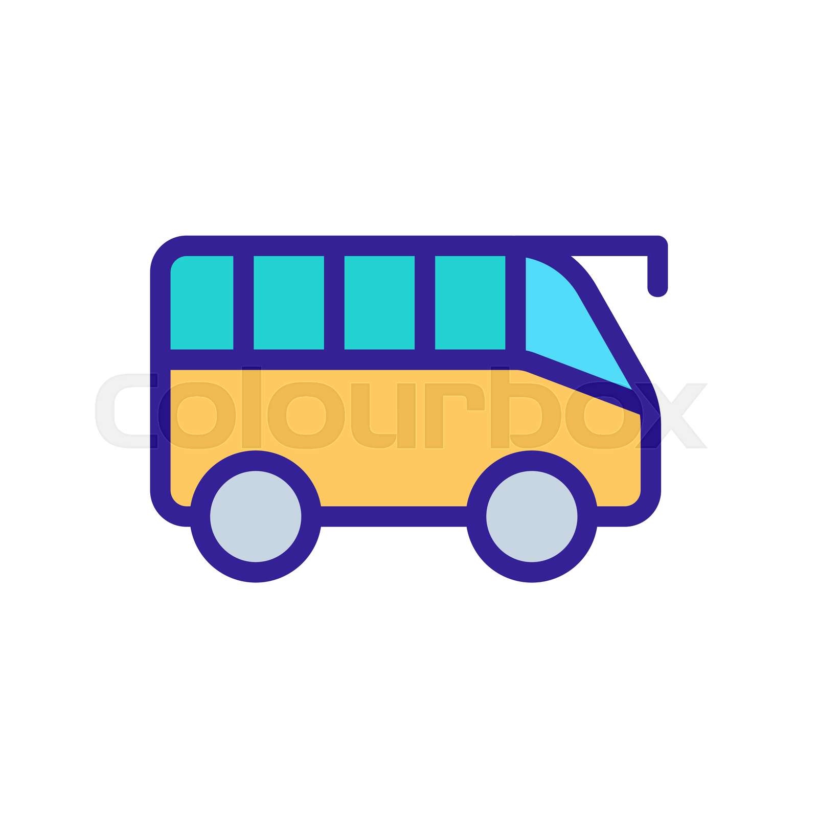 Tourist bus icon vector. Isolated contour symbol illustration | Stock ...