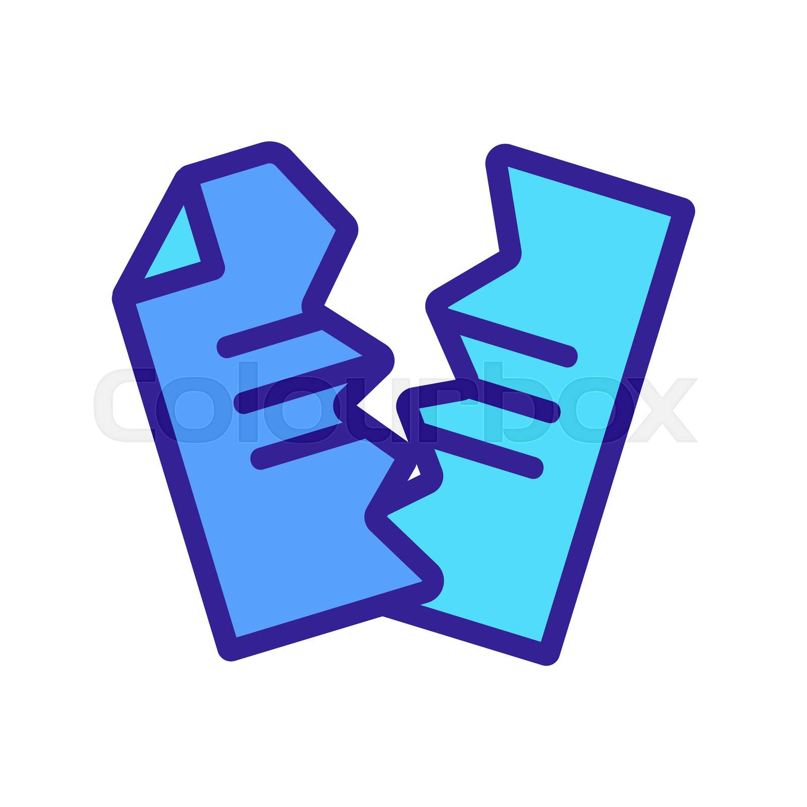 damaged document icon vector. Isolated contour symbol illustration ...