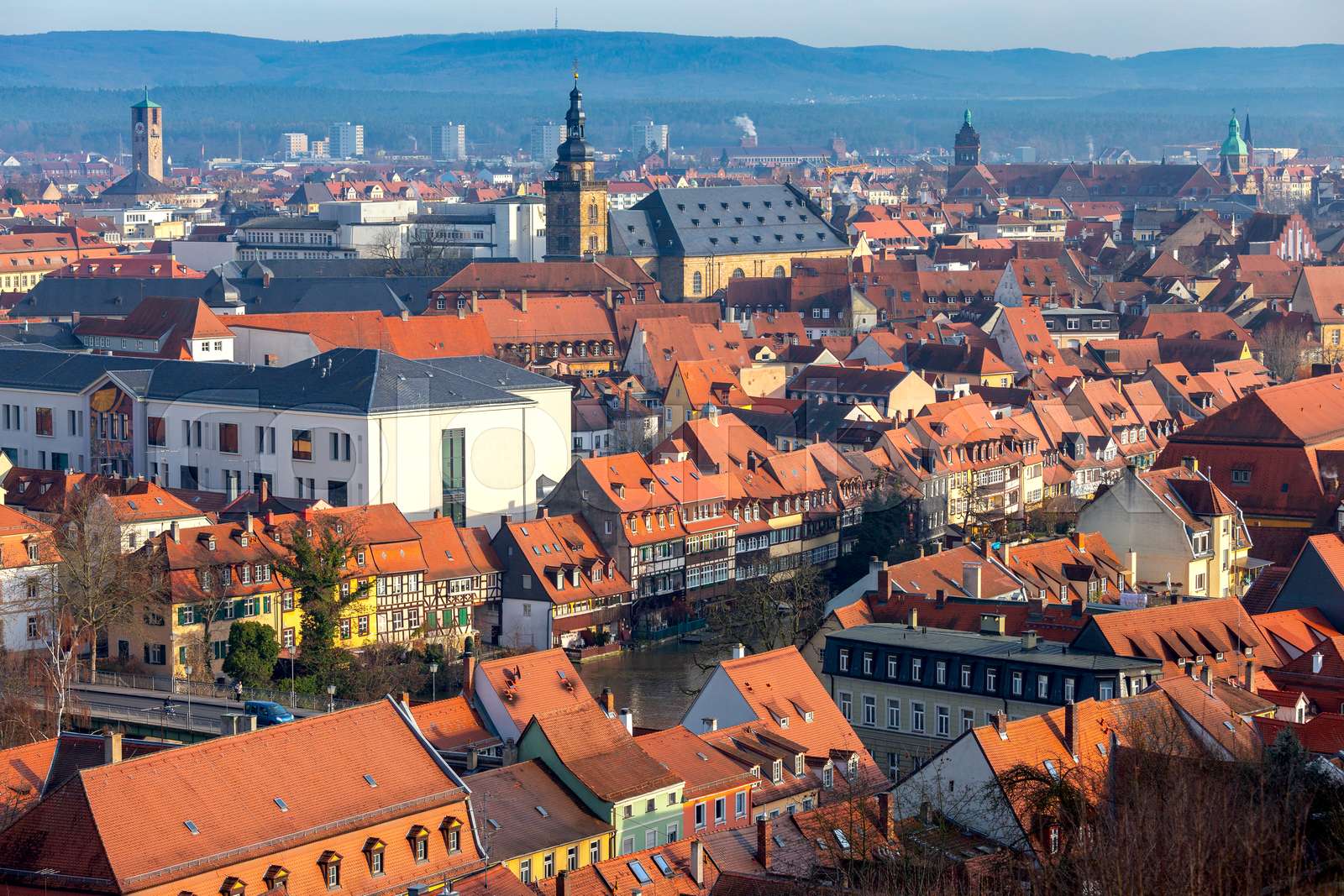 Bamberg. Aerial city view in the evening. | Stock image | Colourbox