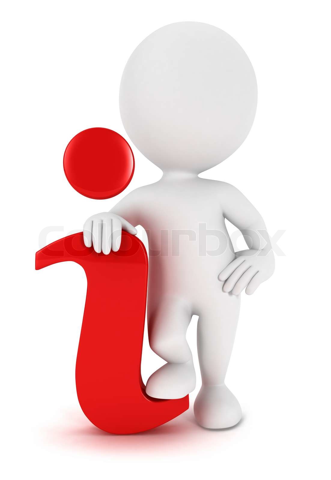 3d white people with red info icon, isolated white background, 3d image ...