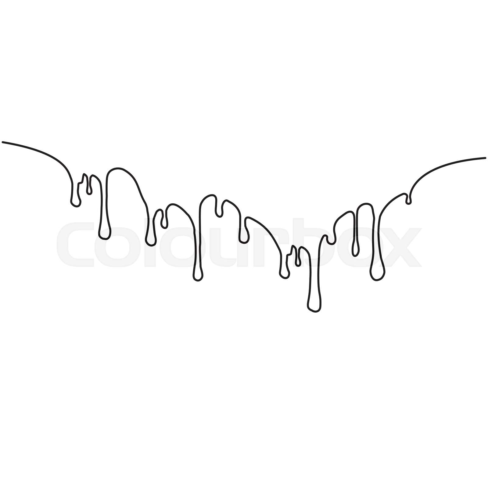 Paint drip in one continuous line style. Vector illustration for your ...