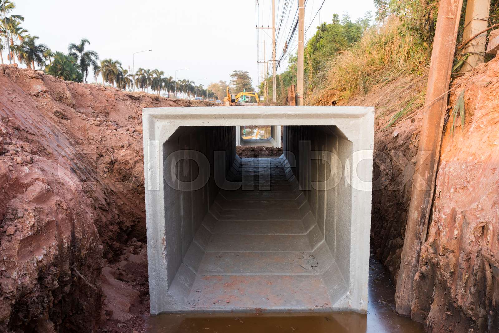 Large size square concrete manholes are installed at construction site ...