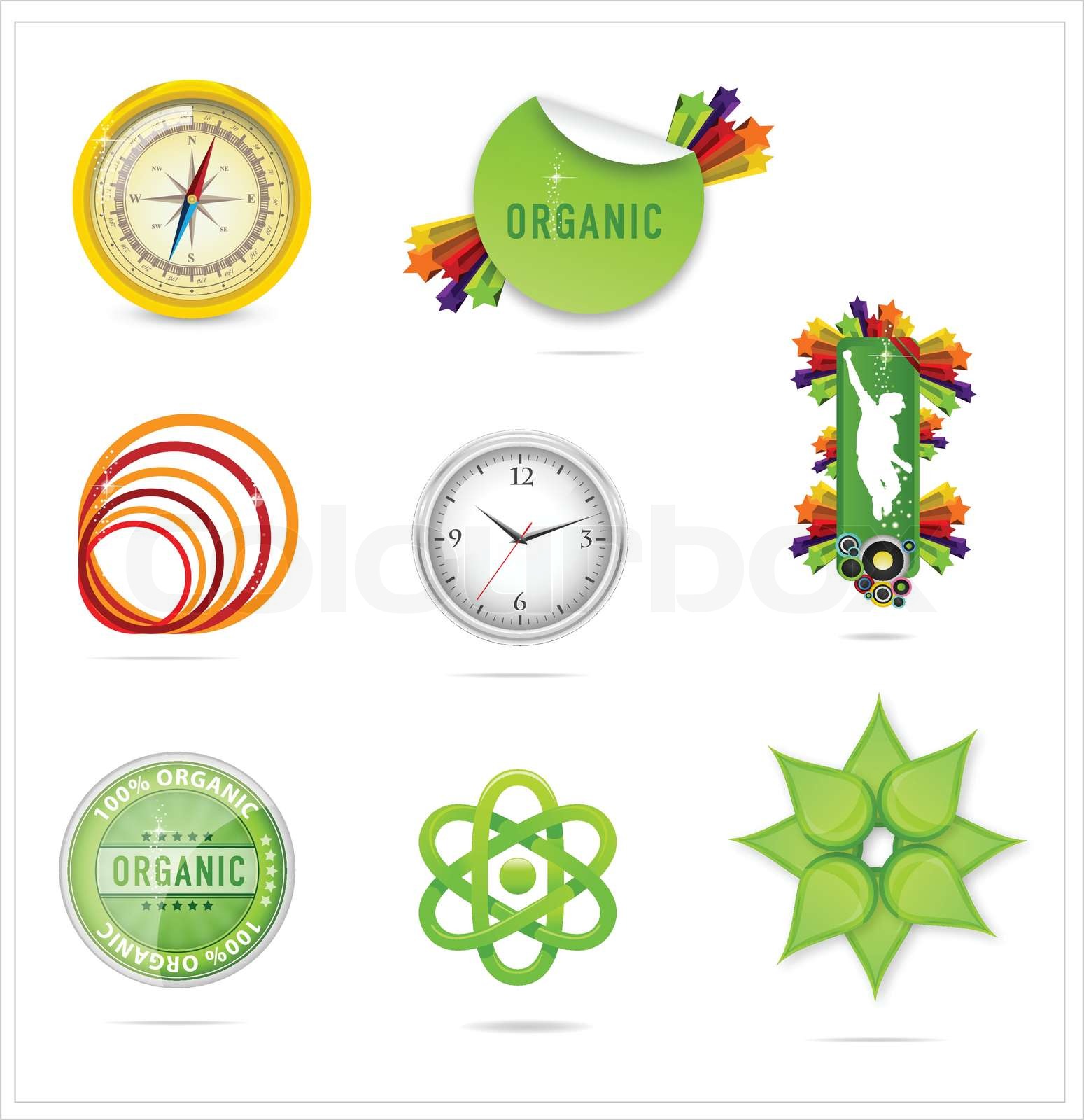 nature creative ecology symbols set | Stock vector | Colourbox