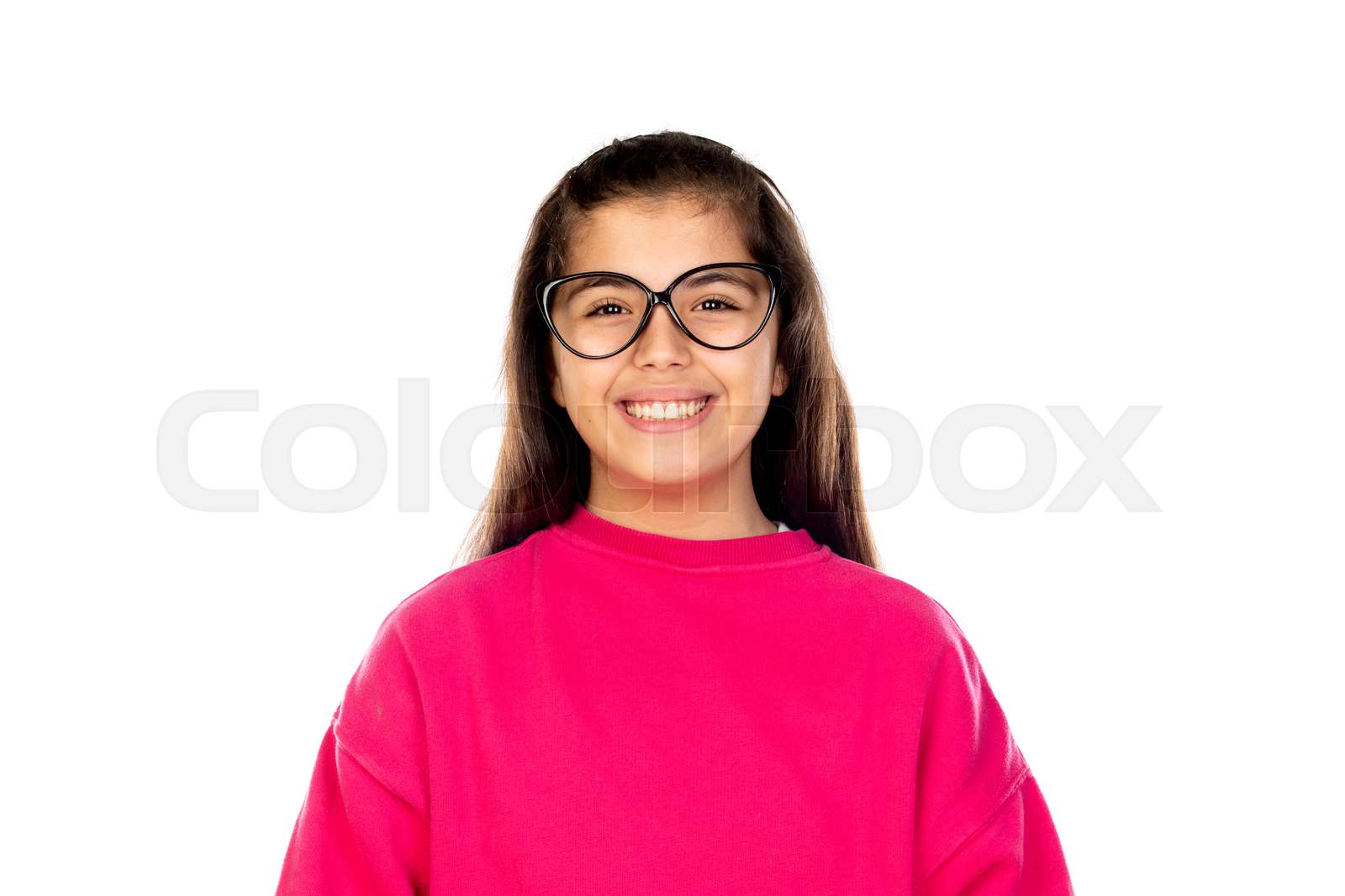 Preteen girl with pink jersey | Stock image | Colourbox