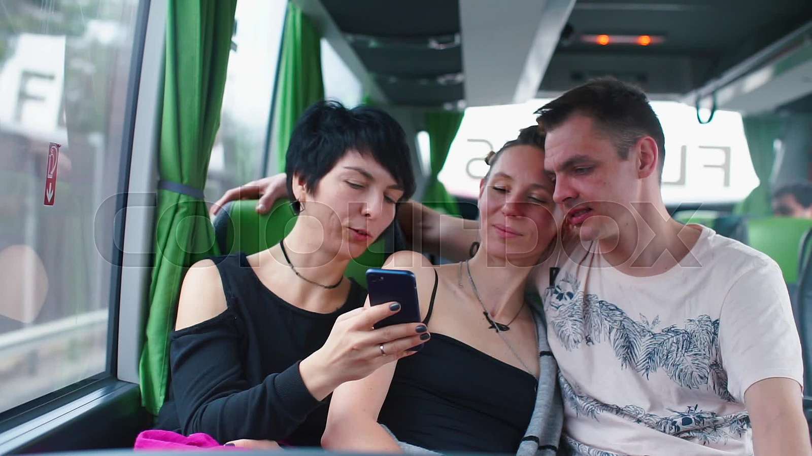 A big family on a trip. Polyamorous relations of the LGBTQ + community ...