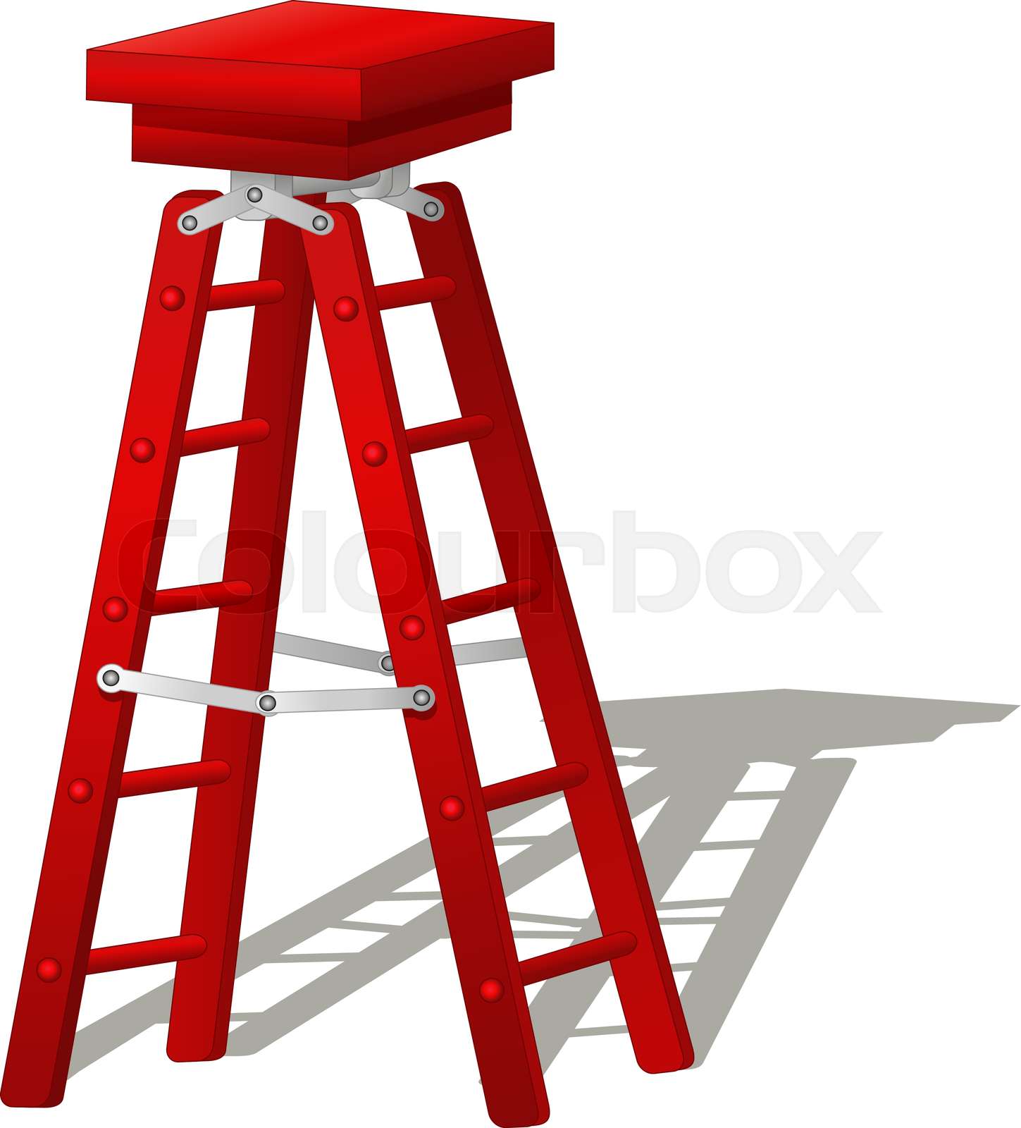 Funny Red Ladder Cartoon | Stock vector | Colourbox