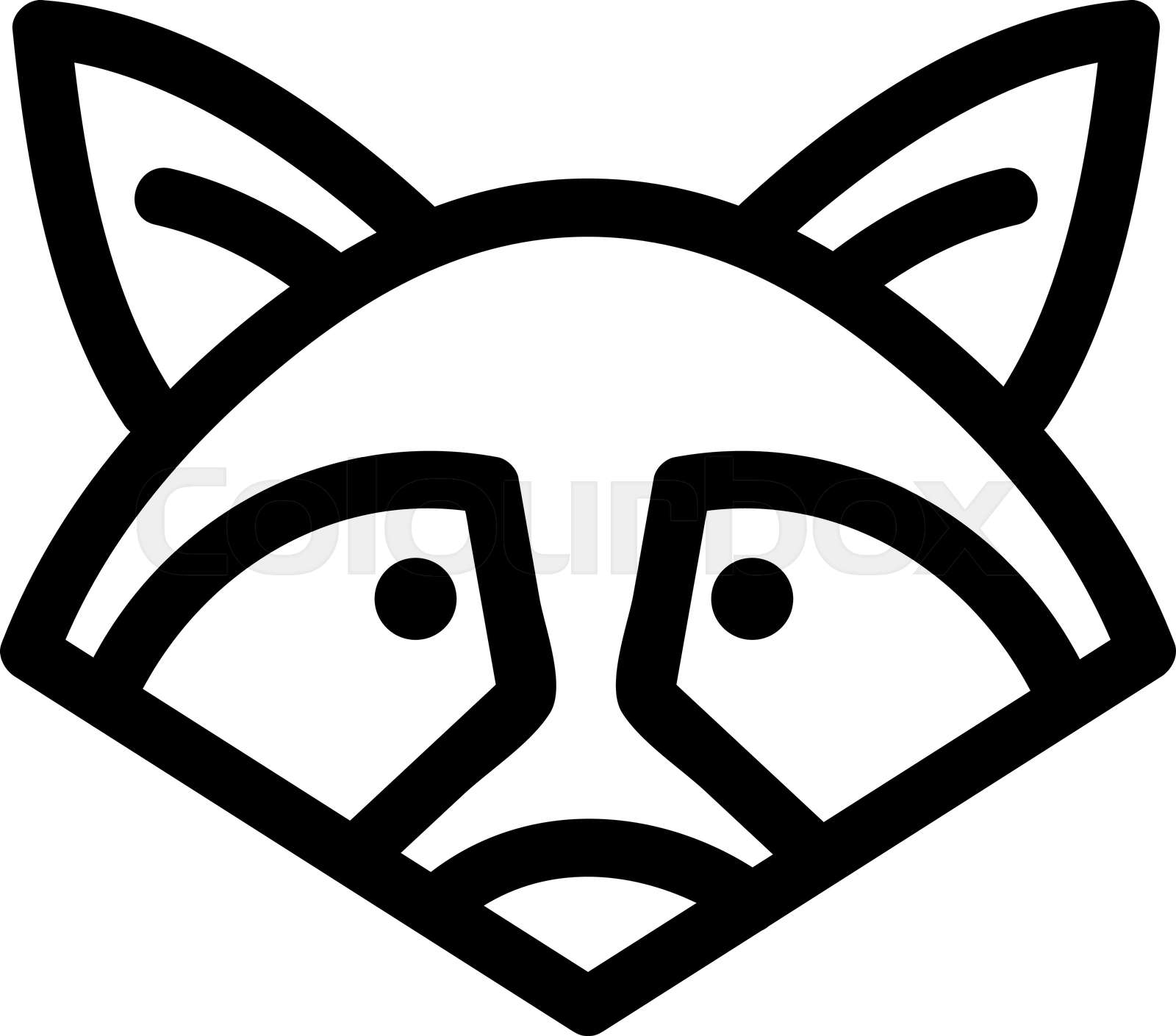 Fox icon vector. Isolated contour symbol illustration | Stock vector ...