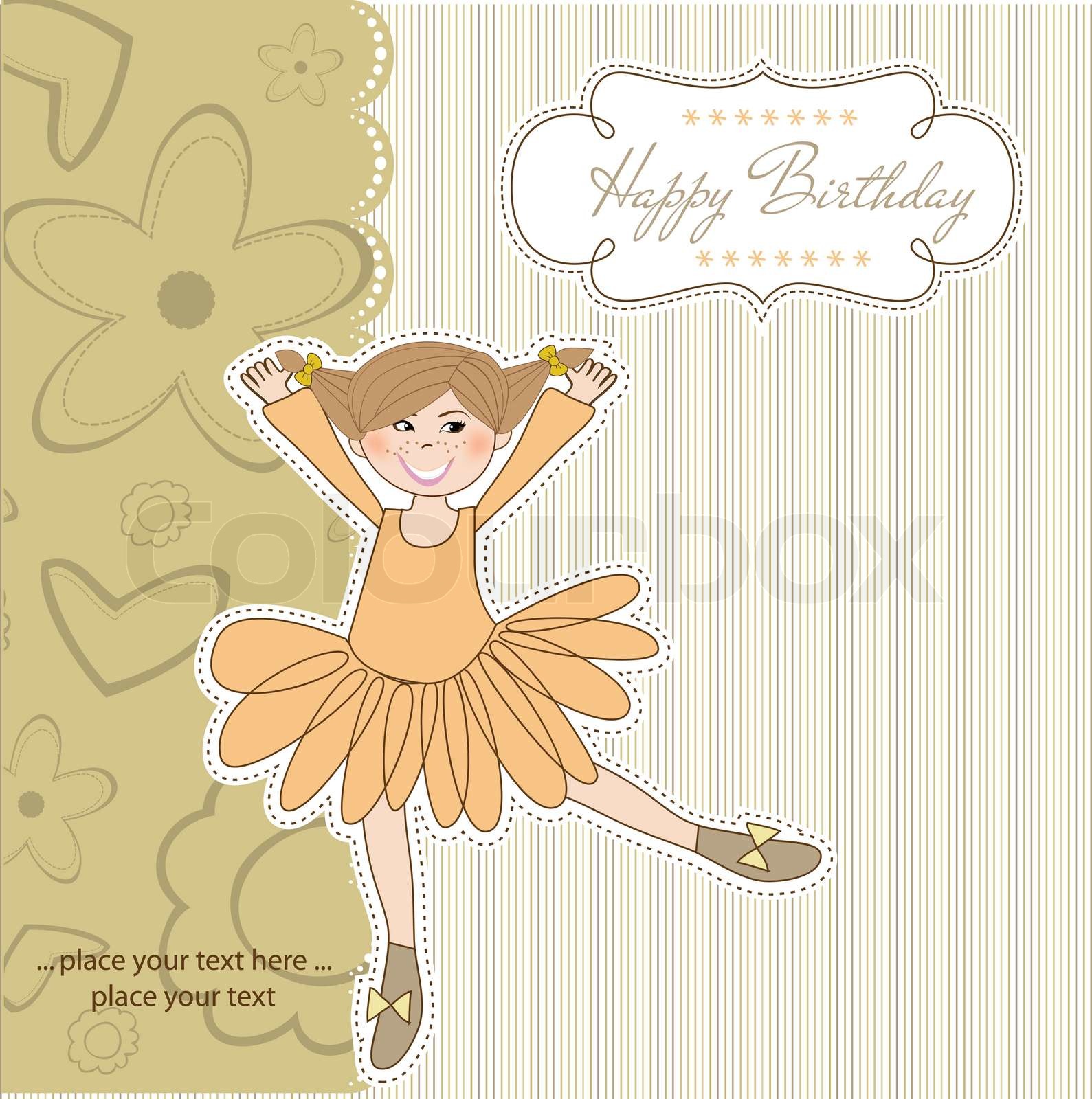 Sweet Girl Birthday Greeting Card | Stock vector | Colourbox