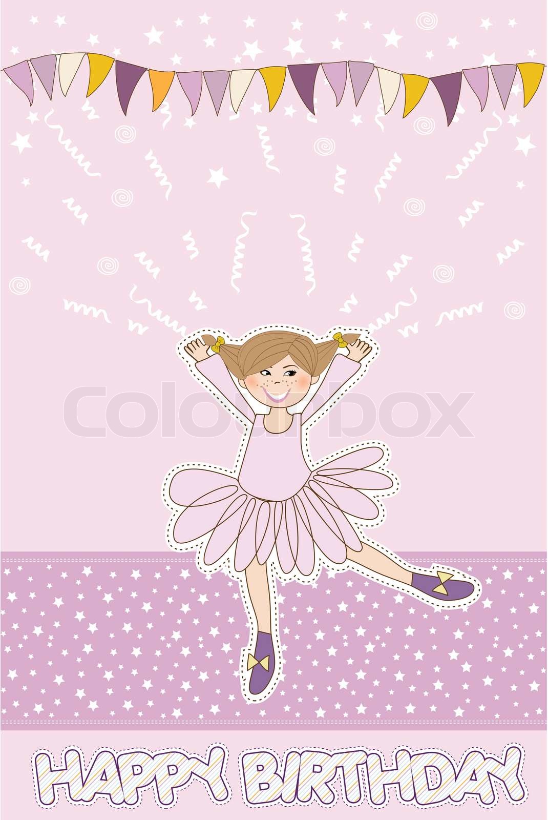 Sweet Girl Birthday Greeting Card | Stock vector | Colourbox