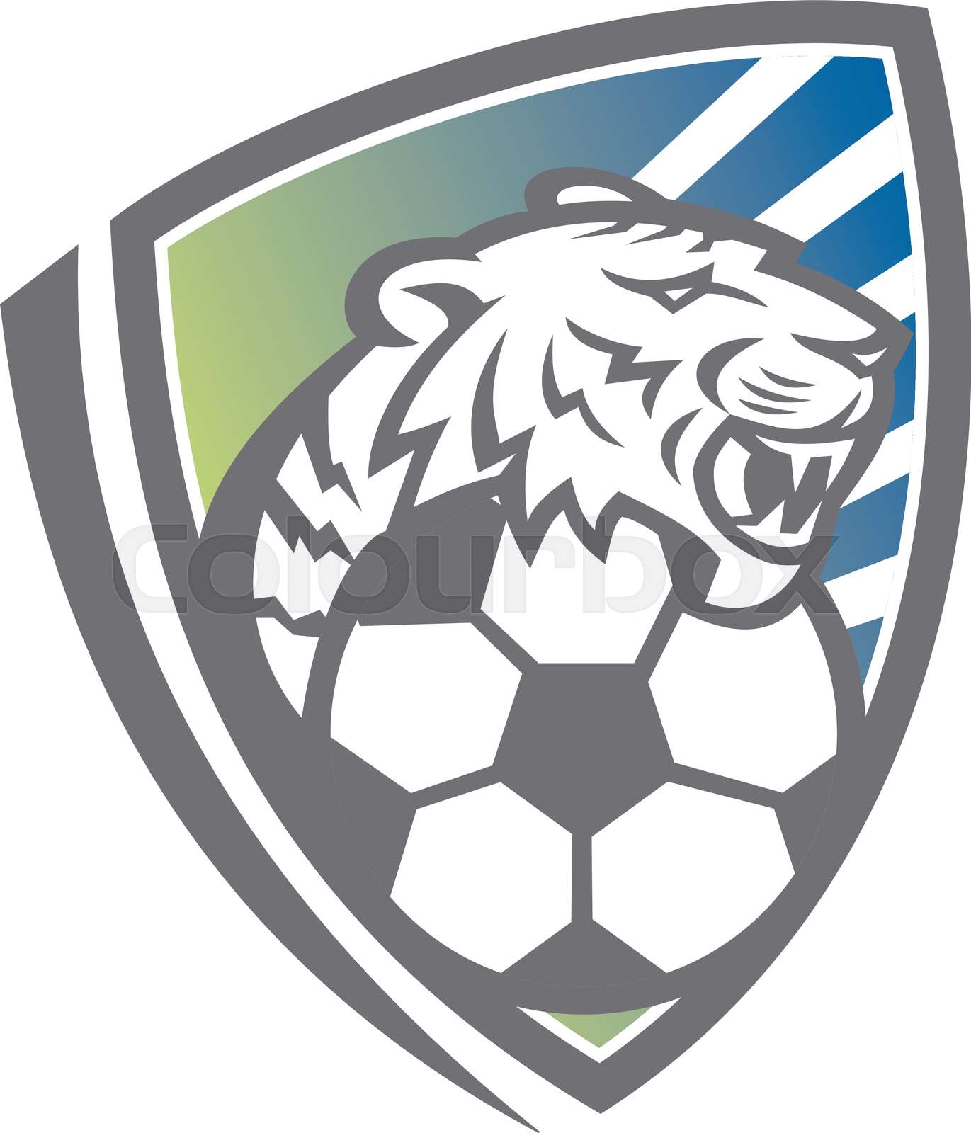 tiger-head-soccer-ball-SHIELD-MASCOT | Stock vector | Colourbox